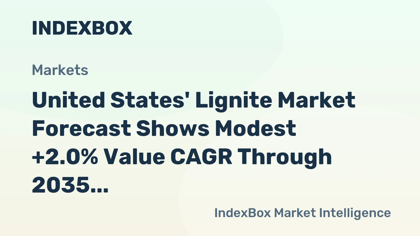 United States' Lignite Market Forecast Shows Modest +2.0% Value CAGR Through 2035