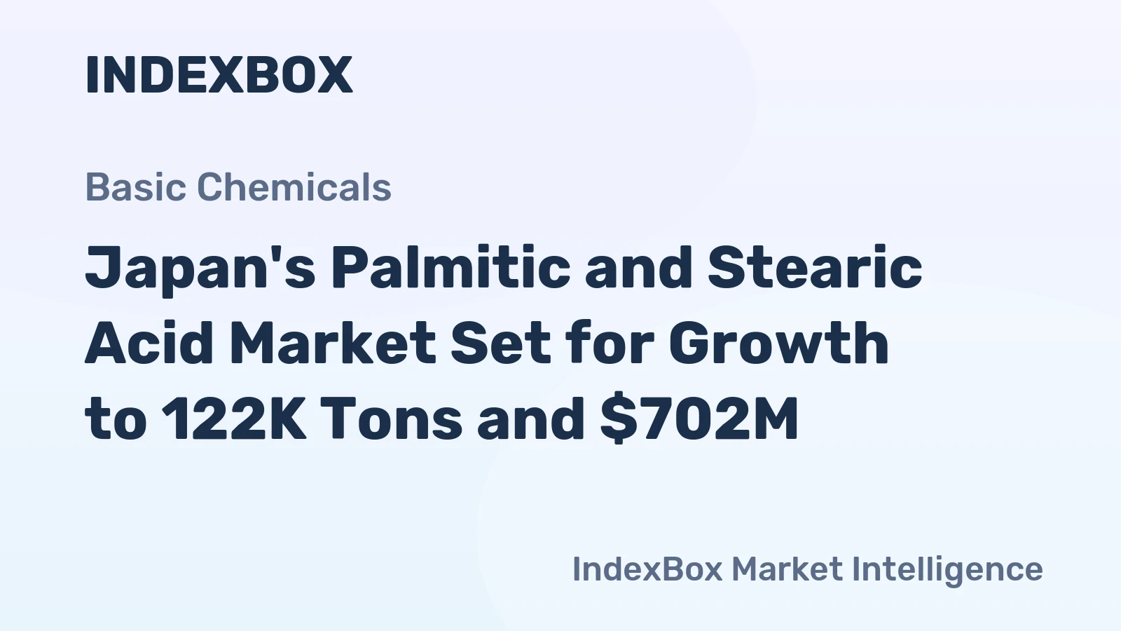 Japan's Palmitic and Stearic Acid Market Set for Growth to 122K Tons and $702M