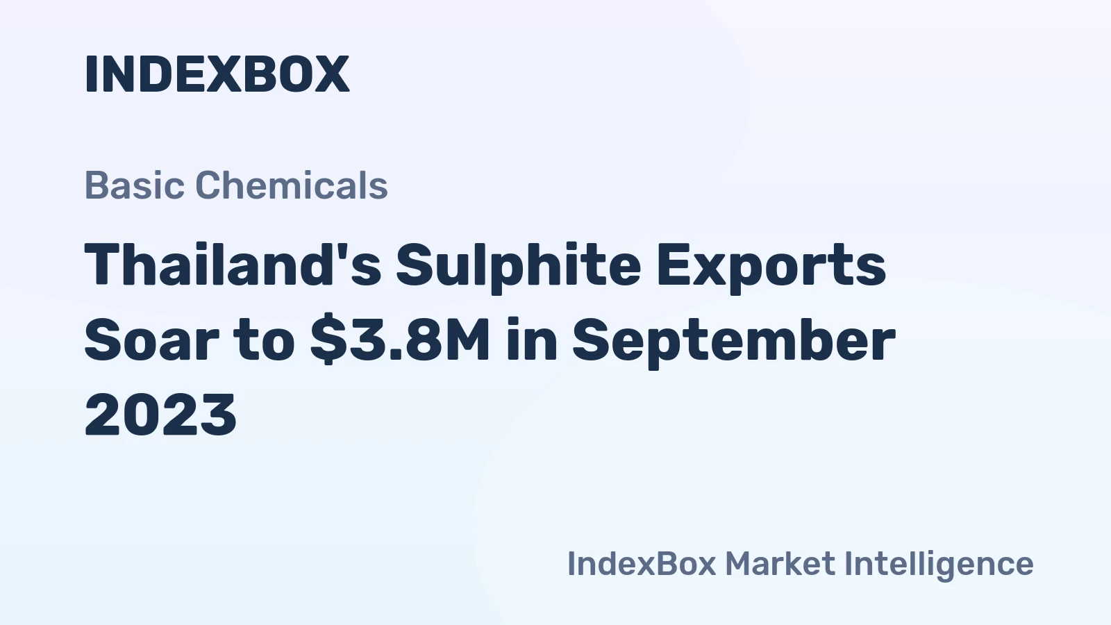 Thailand's Sulphite Exports Soar to $3.8M in September 2023