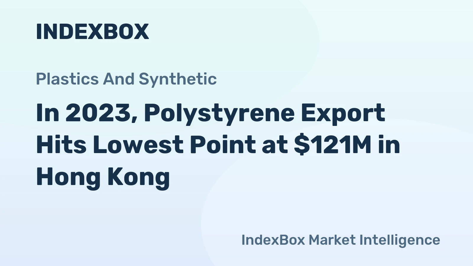 In 2023, Polystyrene Export Hits Lowest Point at $121M in Hong Kong