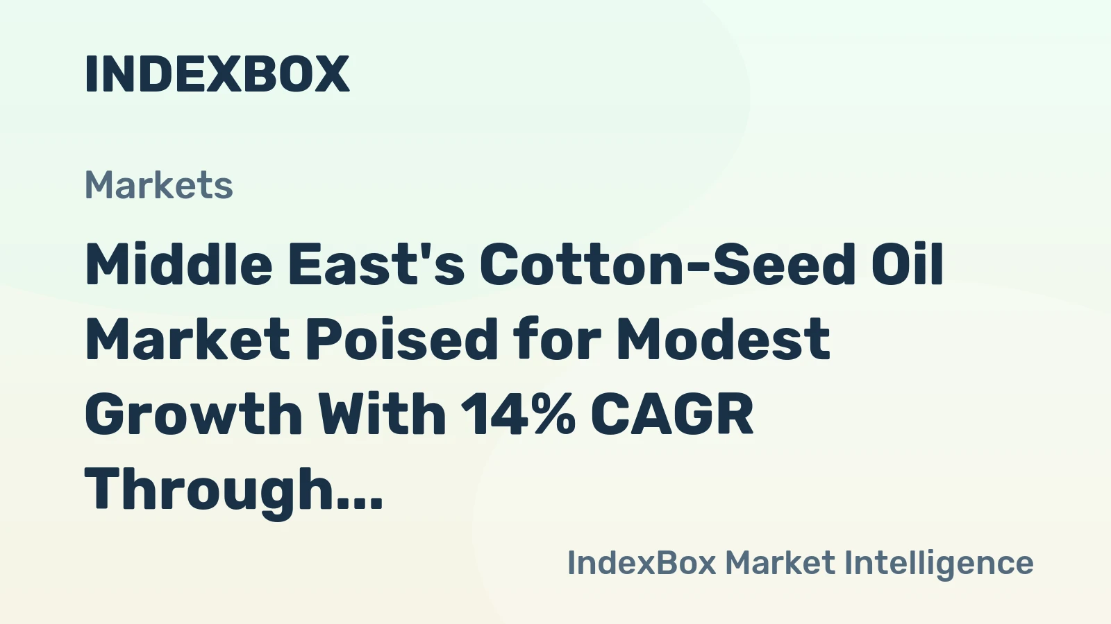 Middle East's Cotton-Seed Oil Market Poised for Modest Growth With 14% CAGR Through 2035