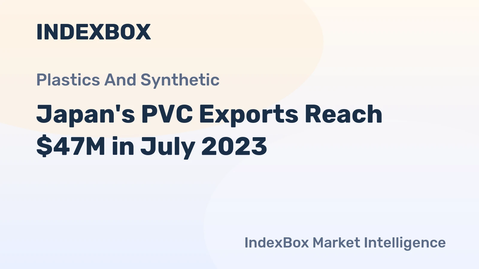 Japan's PVC Exports Reach $47M in July 2023