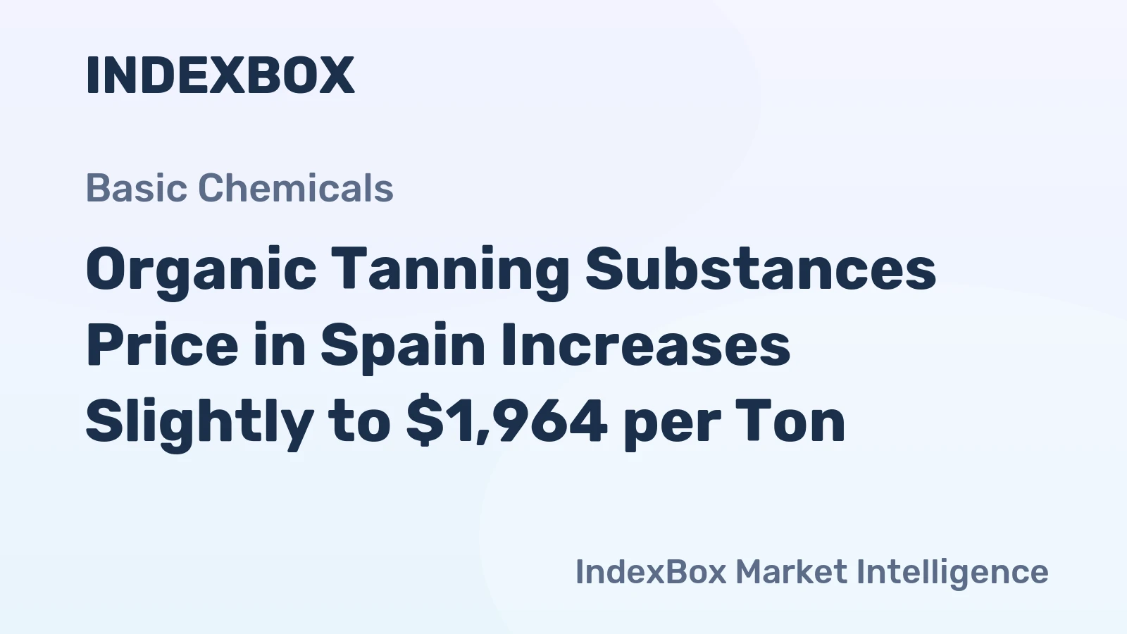 Organic Tanning Substances Price in Spain Increases Slightly to $1,964 per Ton