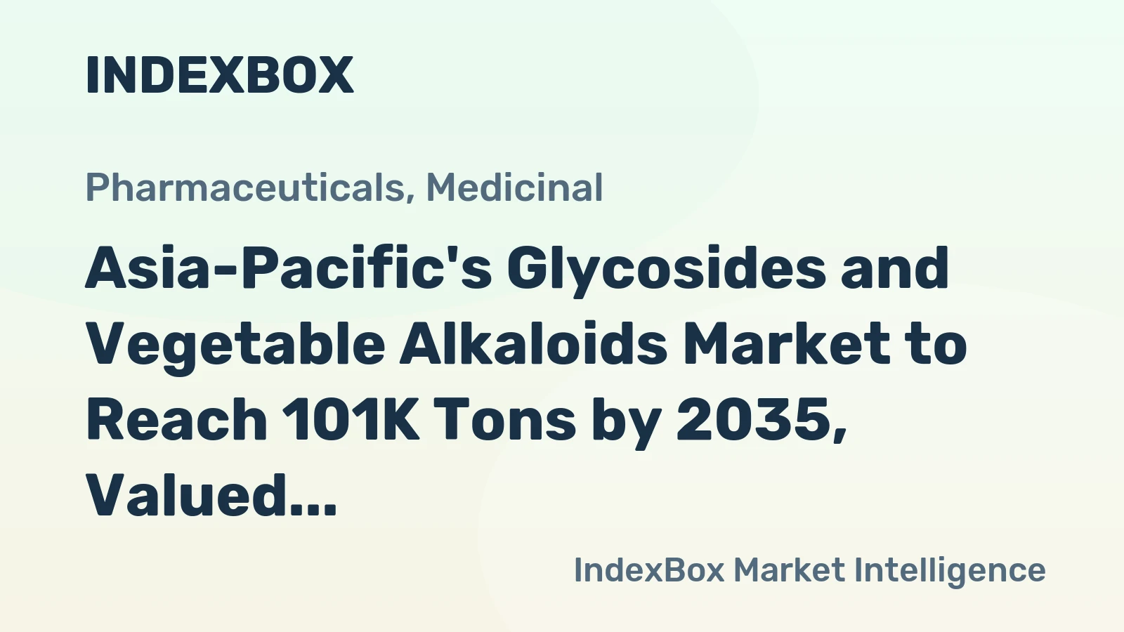 Asia-Pacific's Glycosides and Vegetable Alkaloids Market to Reach 101K Tons by 2035, Valued at $6.9B