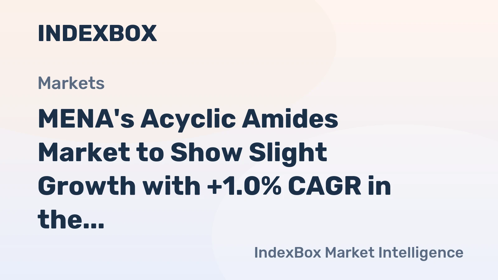 MENA's Acyclic Amides Market to Show Slight Growth with +1.0% CAGR in the Next Decade