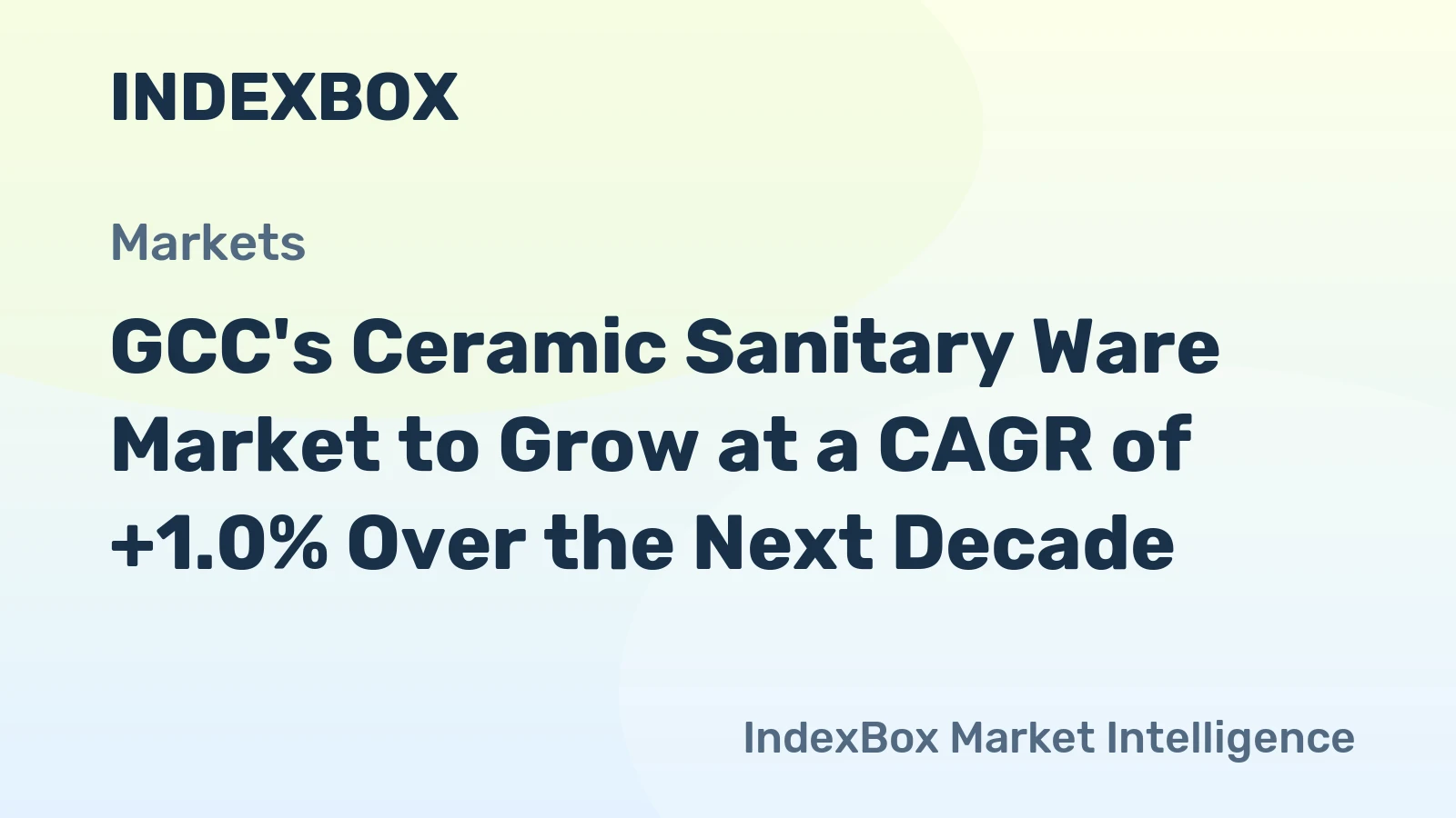 GCC's Ceramic Sanitary Ware Market to Grow at a CAGR of +1.0% Over the Next Decade