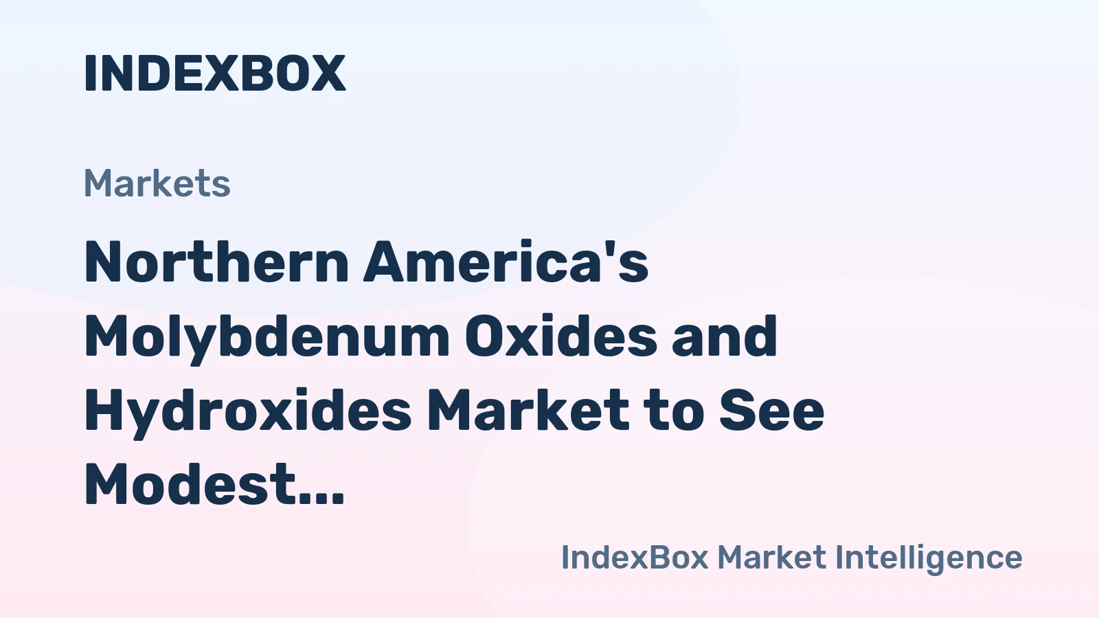 Northern America's Molybdenum Oxides and Hydroxides Market to See Modest Growth With a 1.3% CAGR