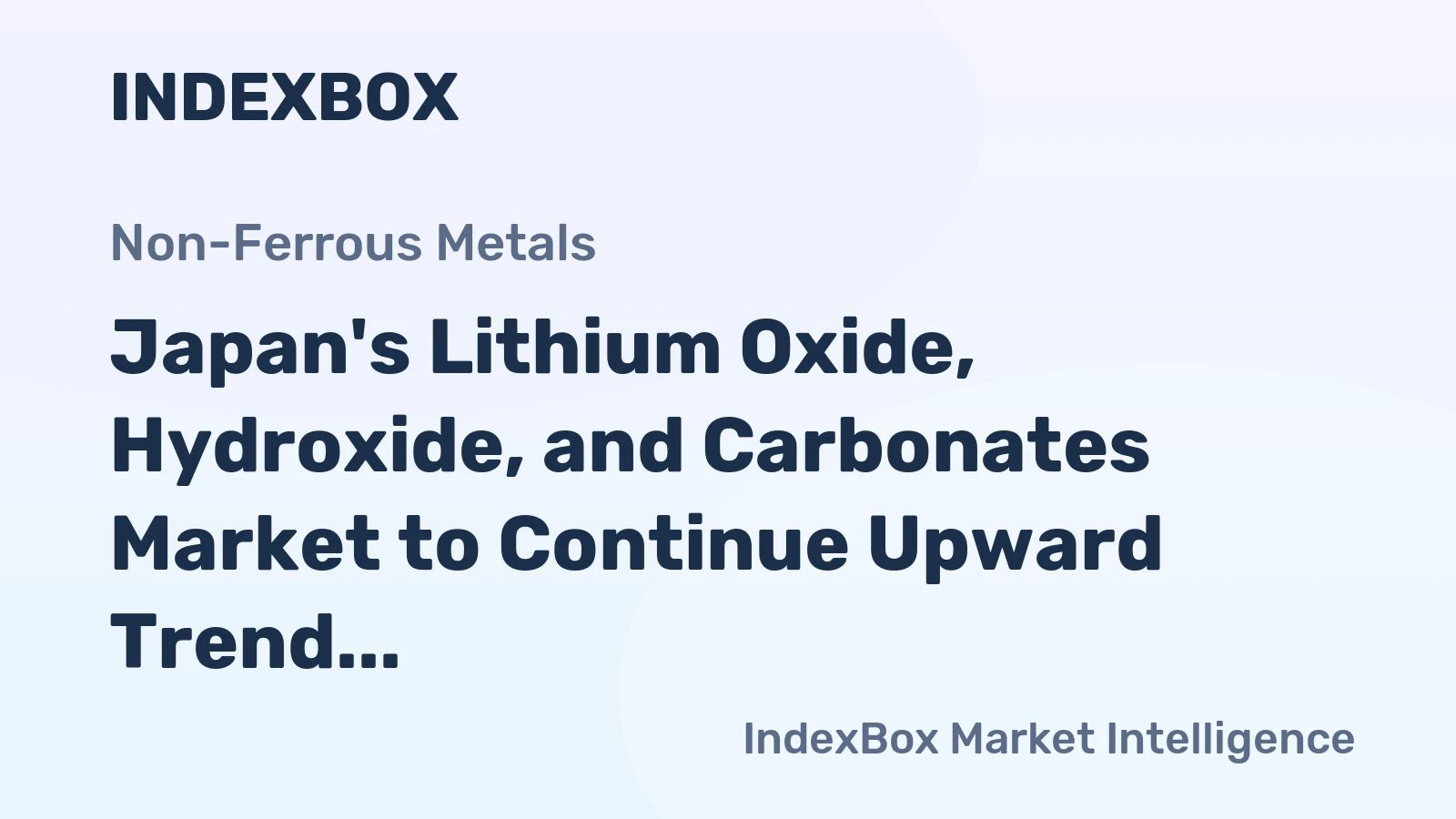 Japan's Lithium Oxide, Hydroxide, and Carbonates Market to Continue Upward Trend with Anticipated Volume of 51K tons and Value of $844M by 2035