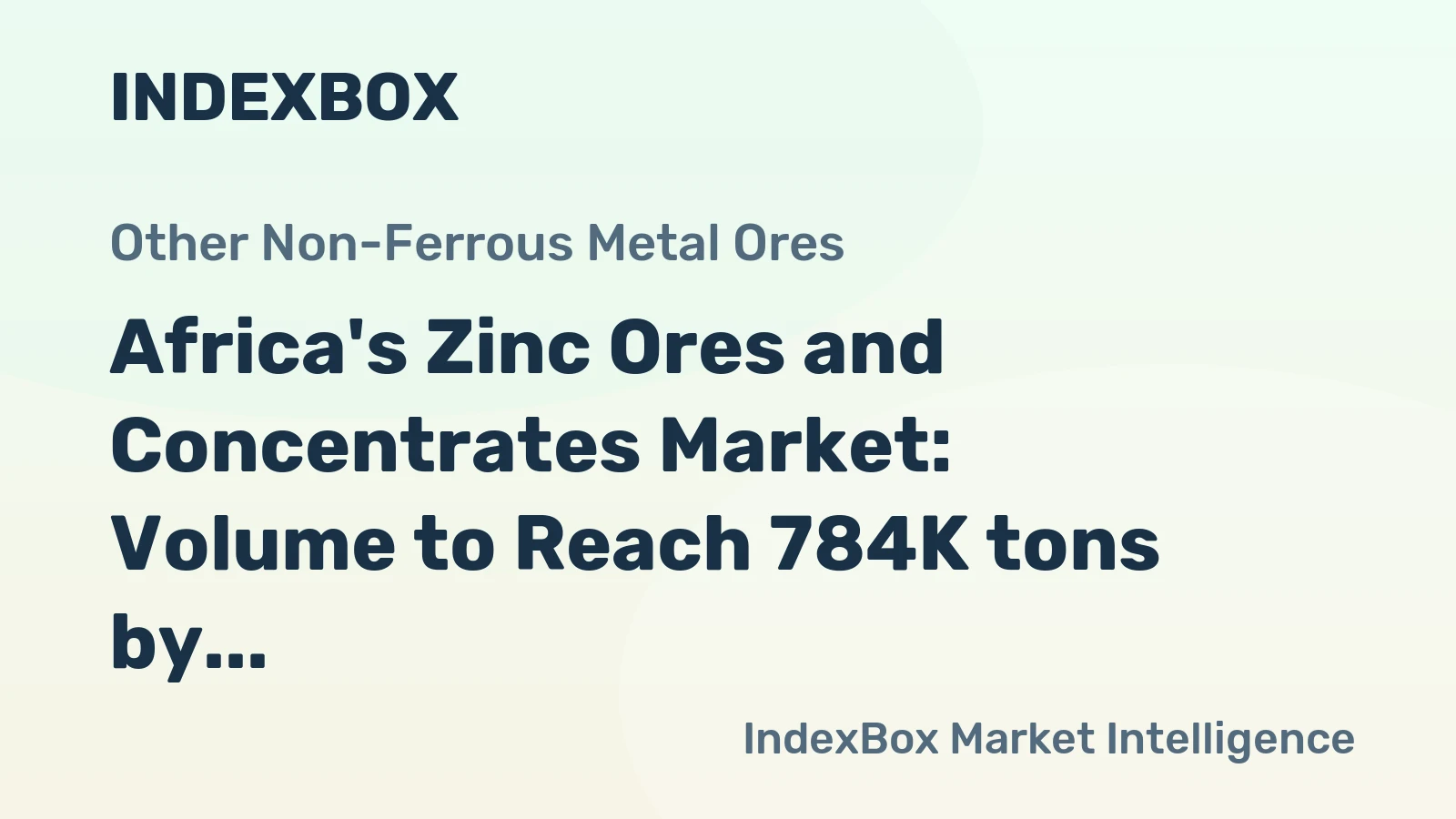 Africa's Zinc Ores and Concentrates Market: Volume to Reach 784K tons by 2035, Value to Hit $743M