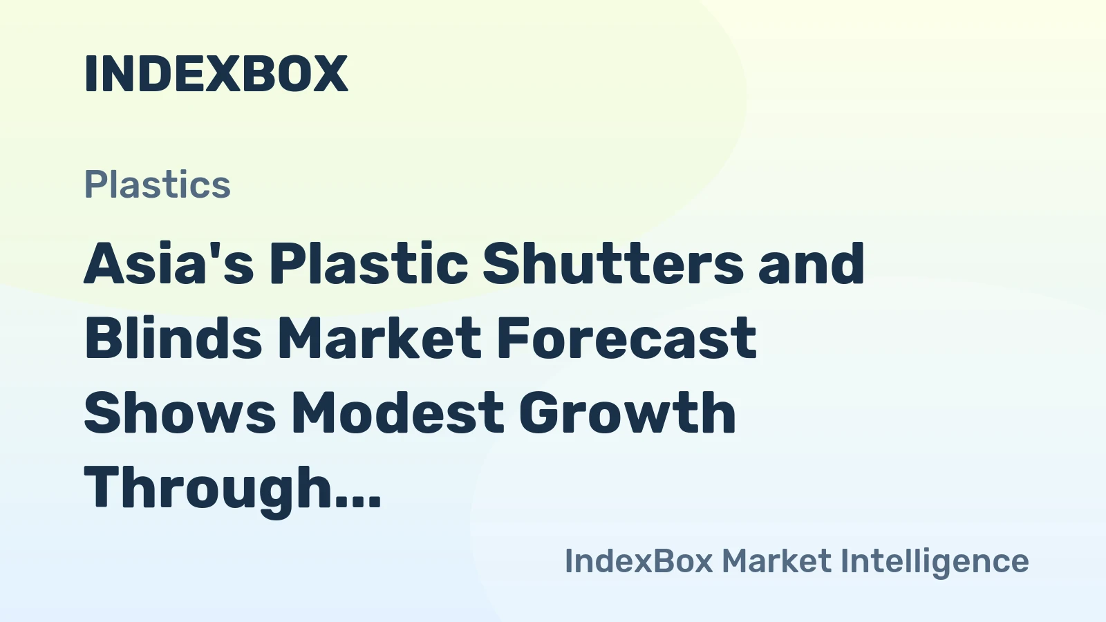 Asia's Plastic Shutters and Blinds Market Forecast Shows Modest Growth Through 2035