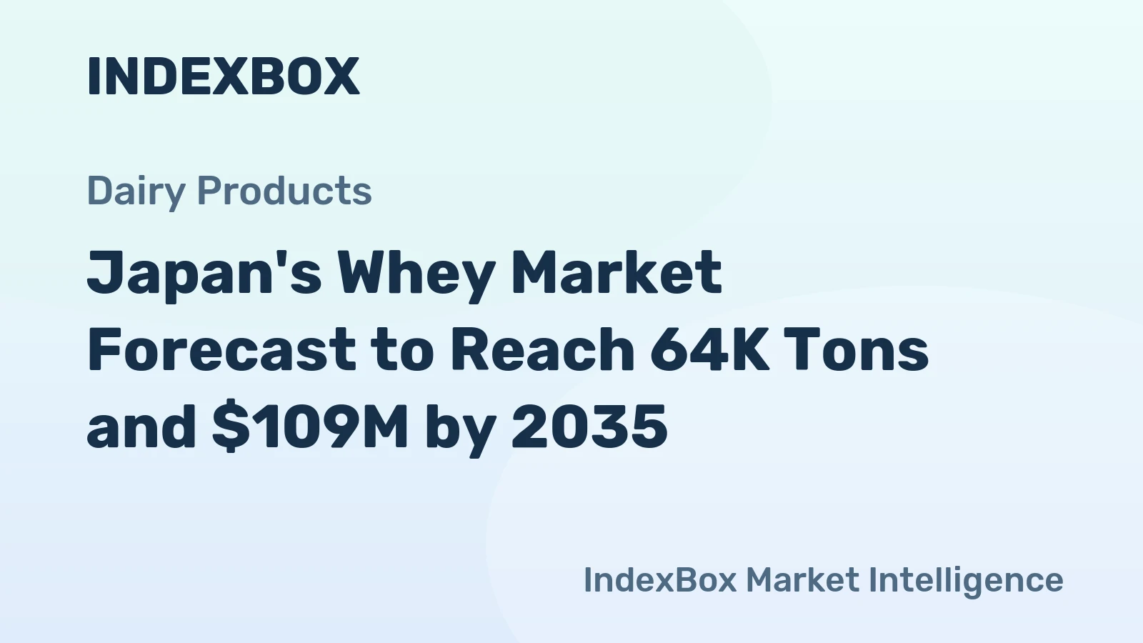 Japan's Whey Market Forecast to Reach 64K Tons and $109M by 2035