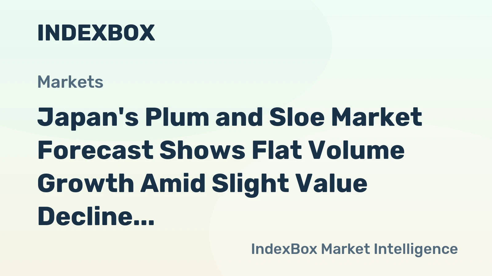 Japan's Plum and Sloe Market Forecast Shows Flat Volume Growth Amid Slight Value Decline