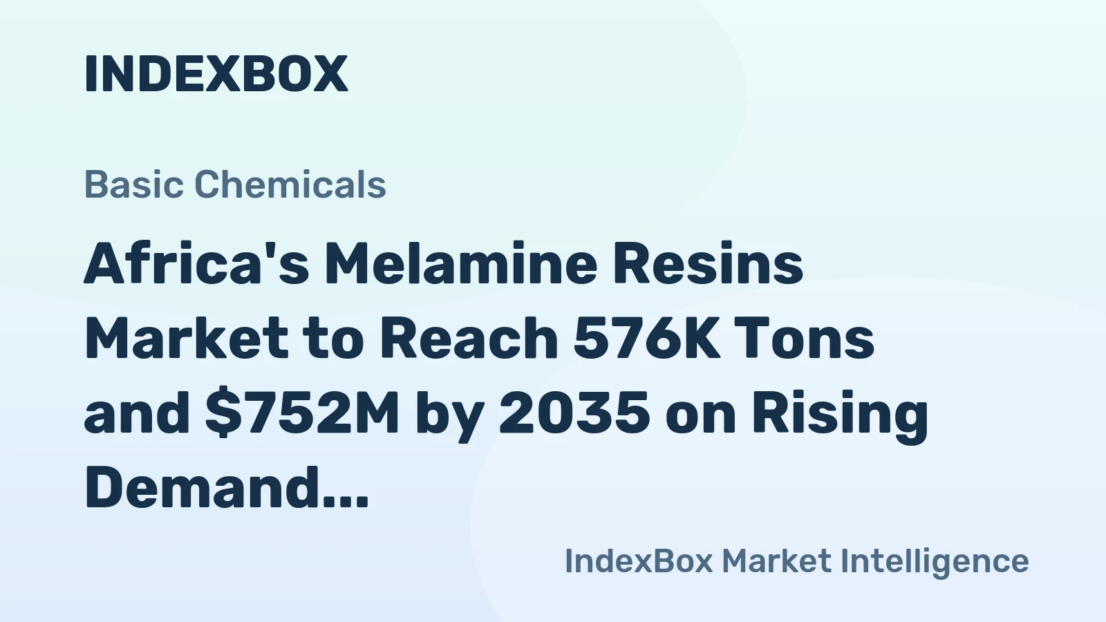 Africa's Melamine Resins Market to Reach 576K Tons and $752M by 2035 on Rising Demand