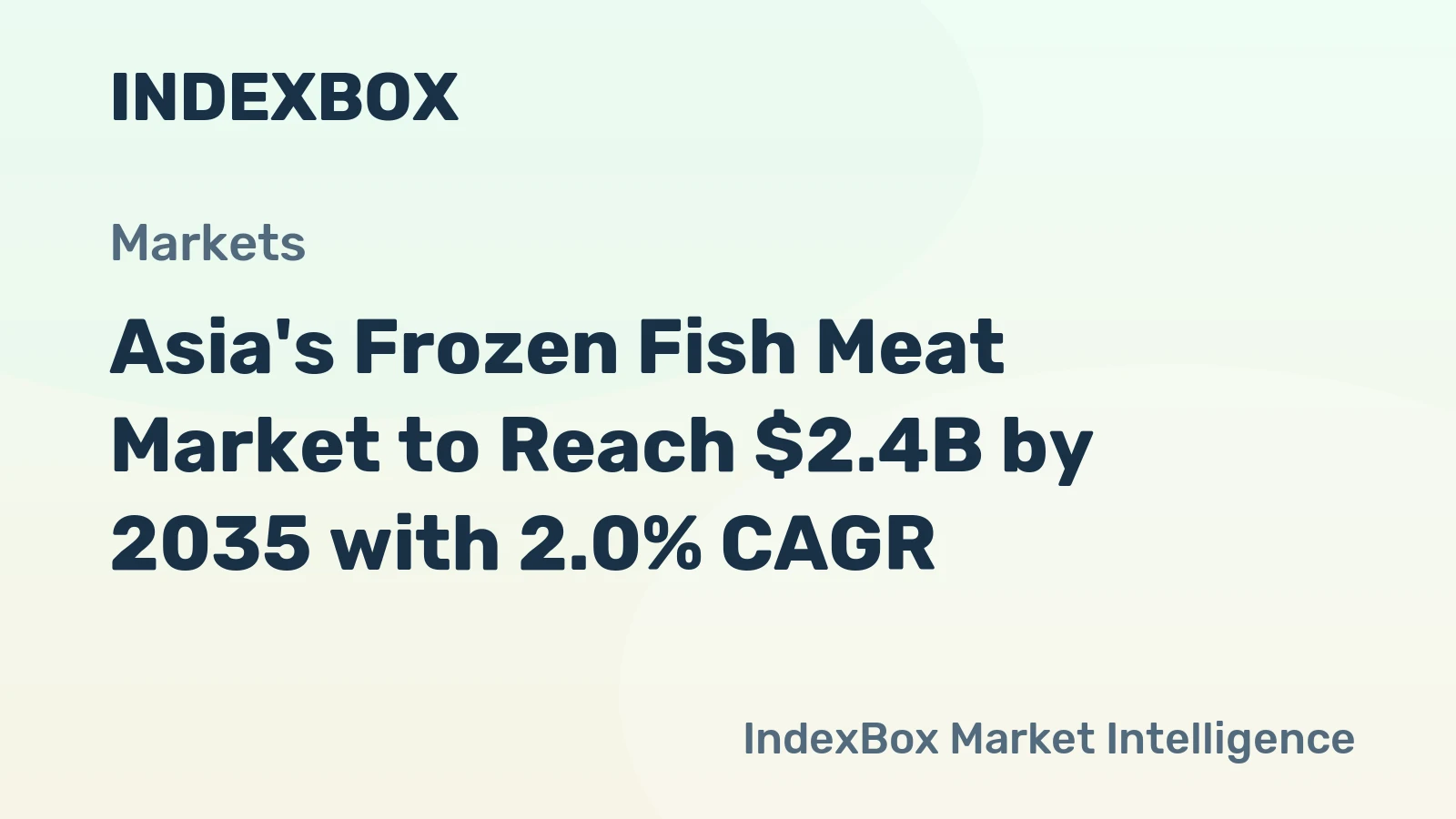 Asia's Frozen Fish Meat Market to Reach $2.4B by 2035 with 2.0% CAGR