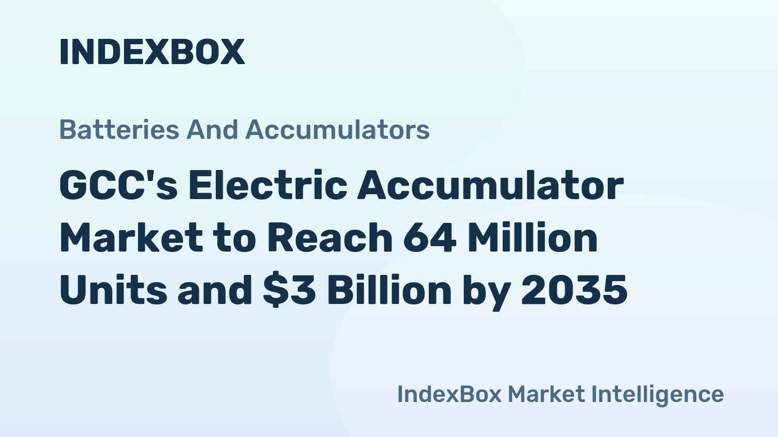 GCC's Electric Accumulator Market to Reach 64 Million Units and $3 Billion by 2035