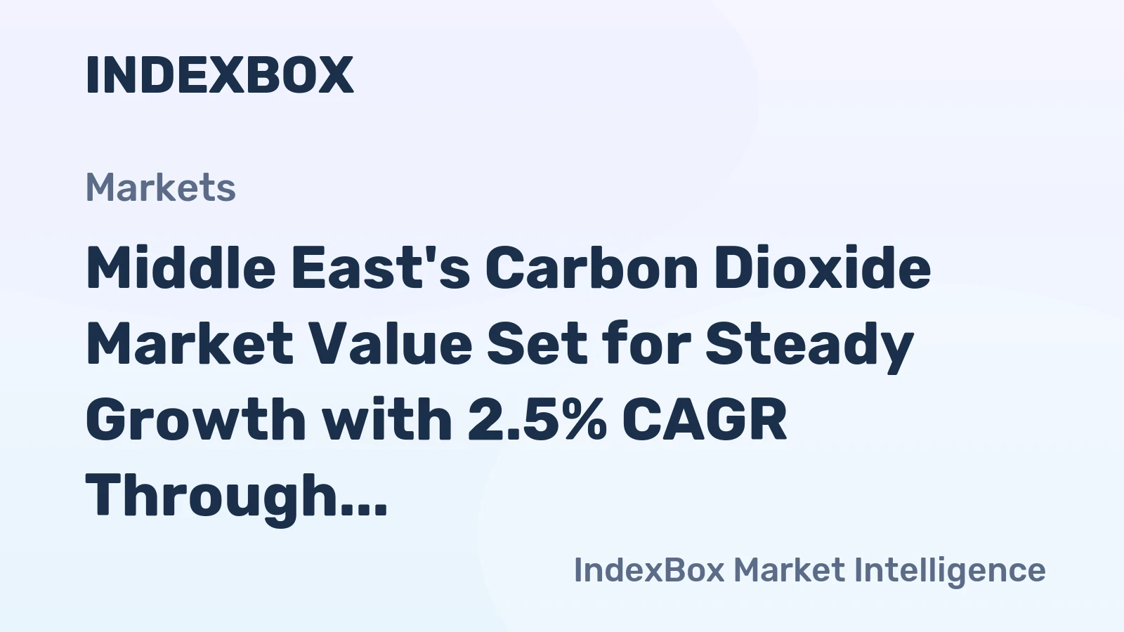 Middle East's Carbon Dioxide Market Value Set for Steady Growth with 2.5% CAGR Through 2035