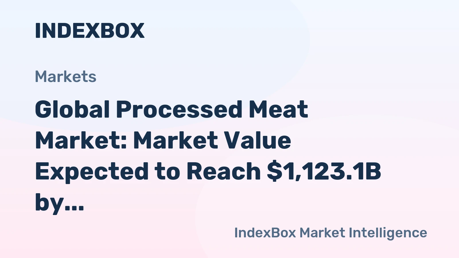 Global Processed Meat Market: Market Value Expected to Reach $1,123.1B by 2035 with a CAGR of +1.7%