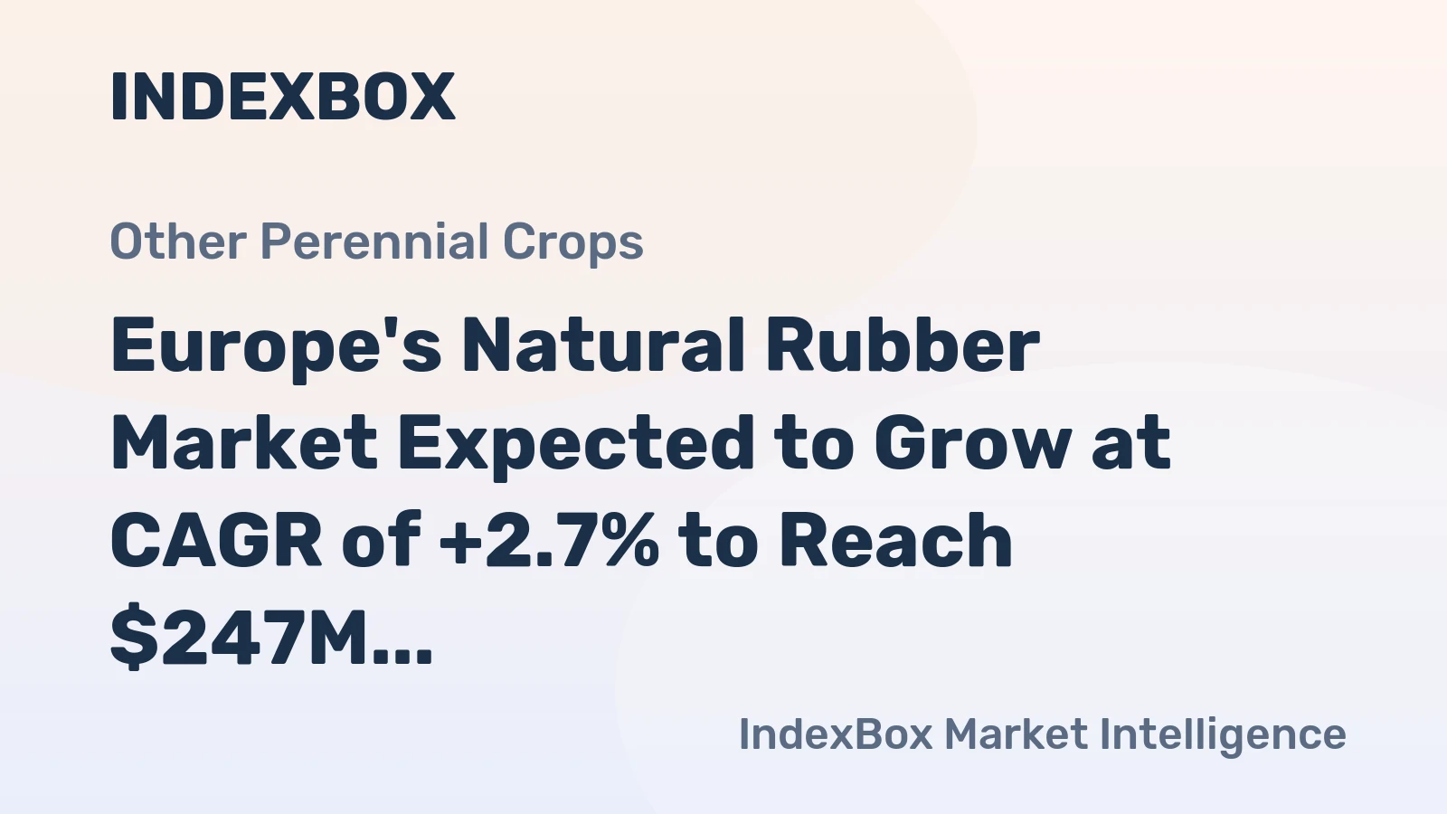 Europe's Natural Rubber Market Expected to Grow at CAGR of +2.7% to Reach $247M by 2035