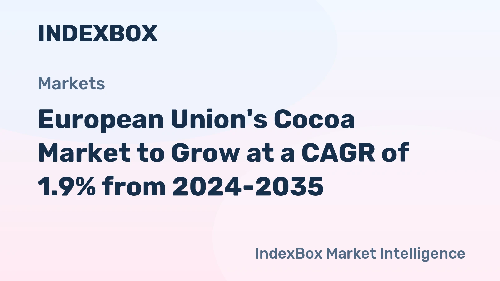 European Union's Cocoa Market to Grow at a CAGR of 1.9% from 2024-2035