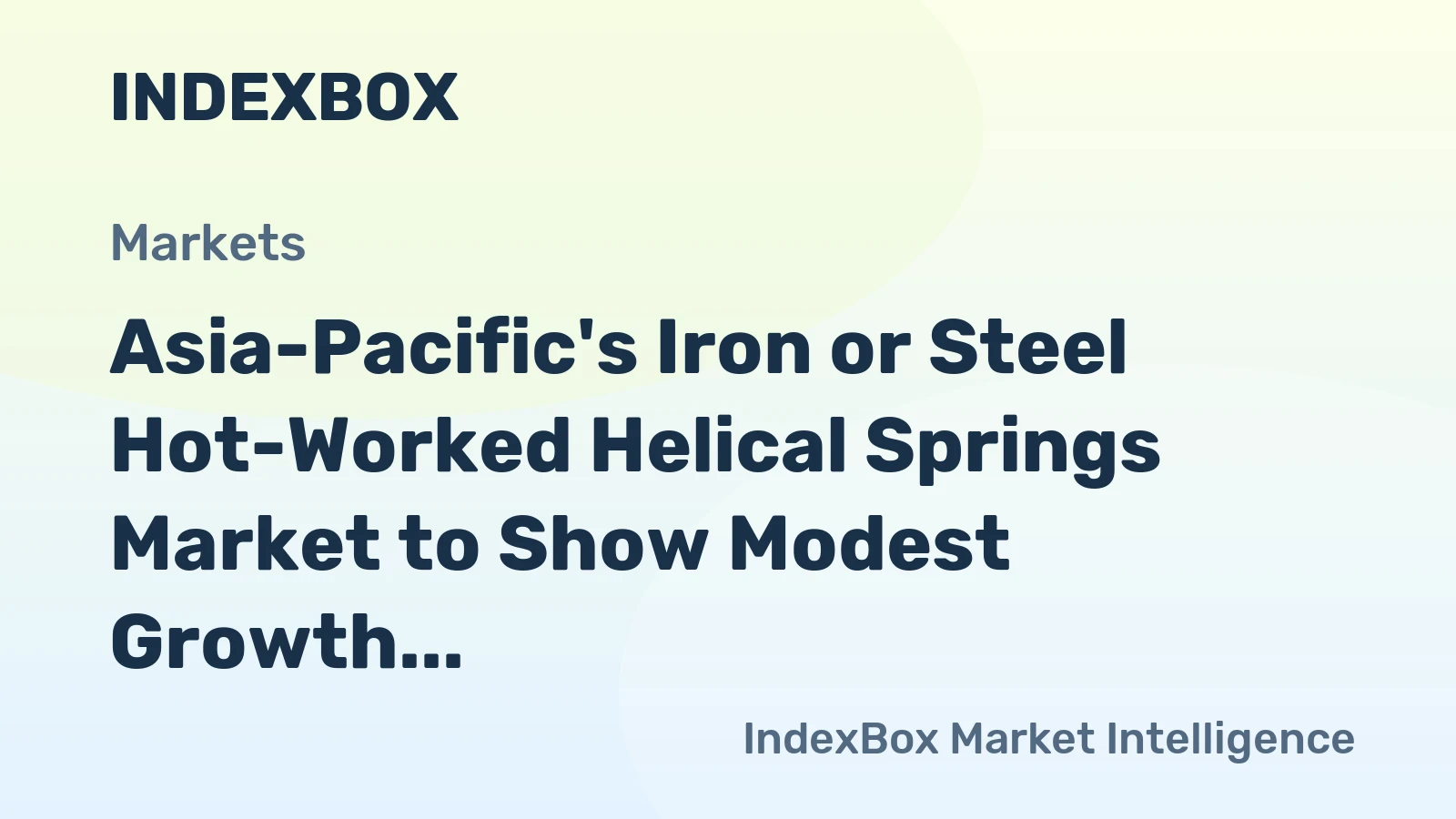 Asia-Pacific's Iron or Steel Hot-Worked Helical Springs Market to Show Modest Growth with +0.8% CAGR from 2024 to 2035