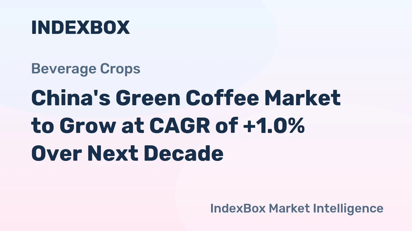 China's Green Coffee Market to Grow at CAGR of +1.0% Over Next Decade