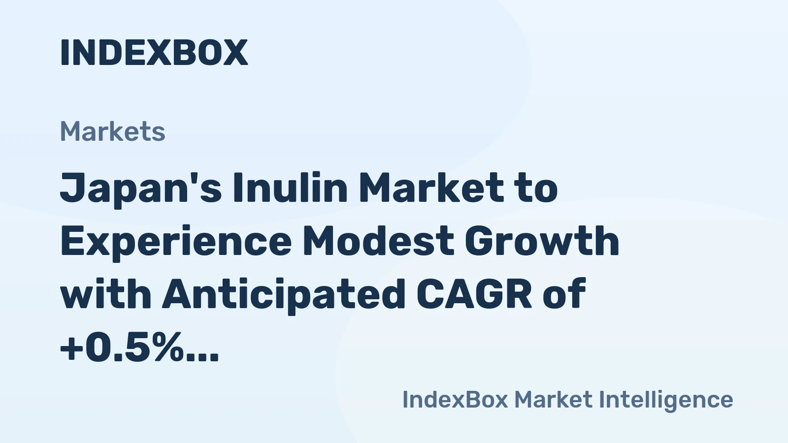 Japan's Inulin Market to Experience Modest Growth with Anticipated CAGR of +0.5% from 2024 to 2035