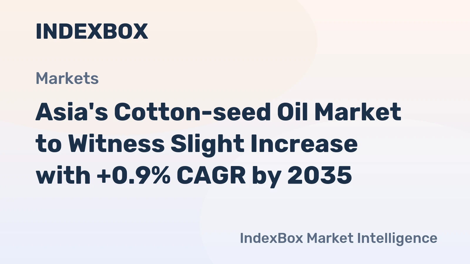 Asia's Cotton-seed Oil Market to Witness Slight Increase with +0.9% CAGR by 2035