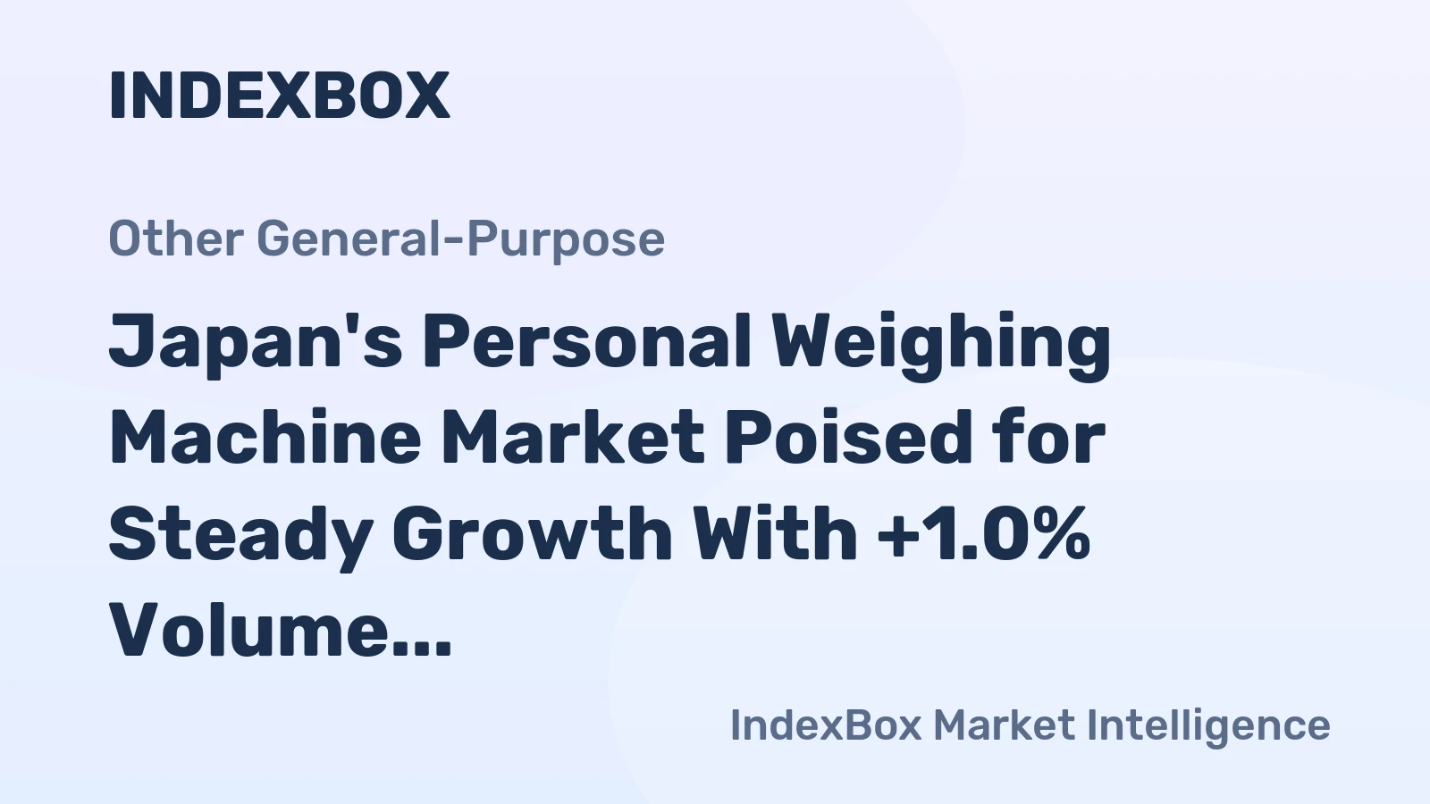 Japan's Personal Weighing Machine Market Poised for Steady Growth With +1.0% Volume CAGR