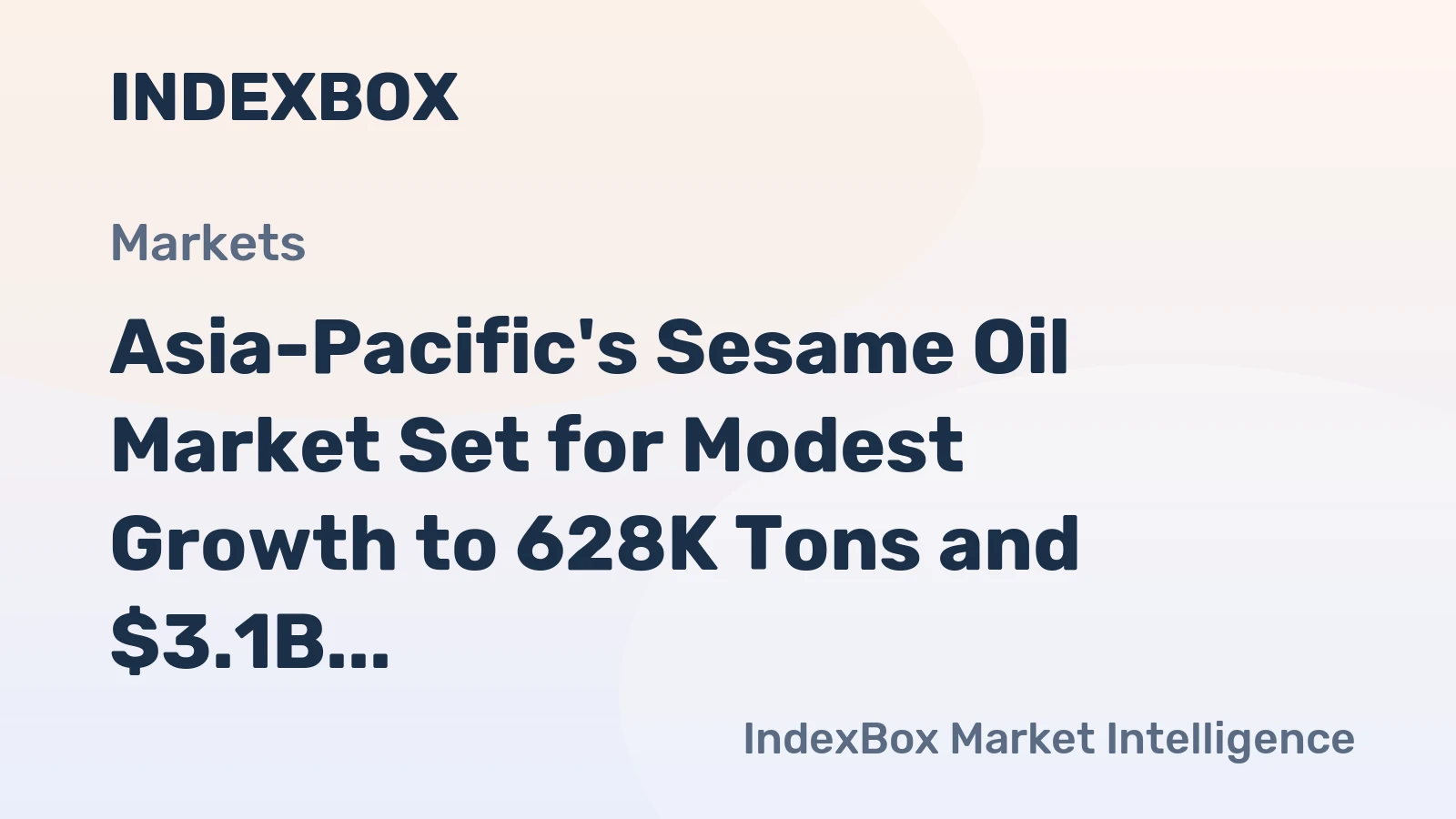 Asia-Pacific's Sesame Oil Market Set for Modest Growth to 628K Tons and $3.1B by 2035
