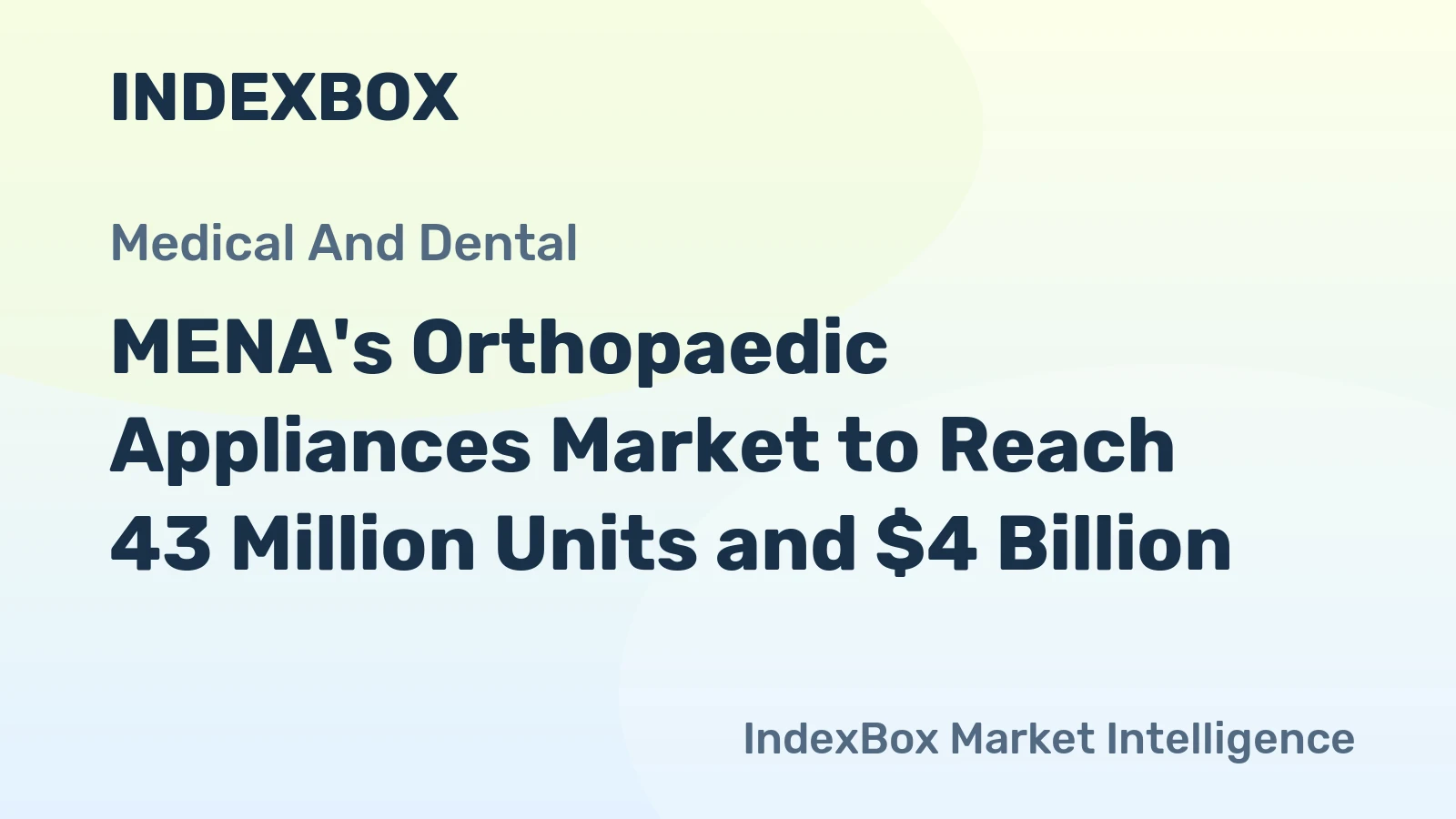 MENA's Orthopaedic Appliances Market to Reach 43 Million Units and $4 Billion
