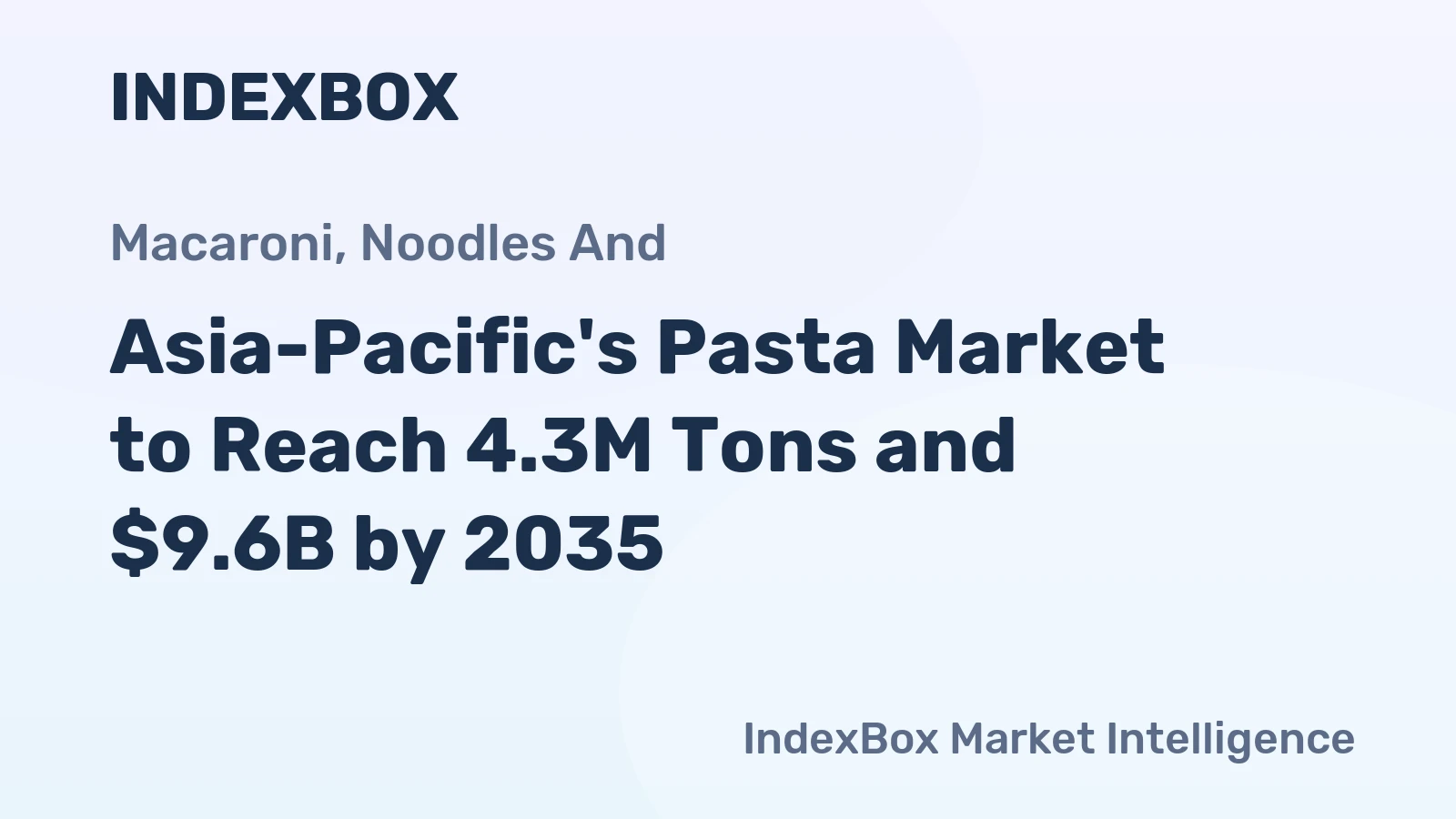 Asia-Pacific's Pasta Market to Reach 4.3M Tons and $9.6B by 2035