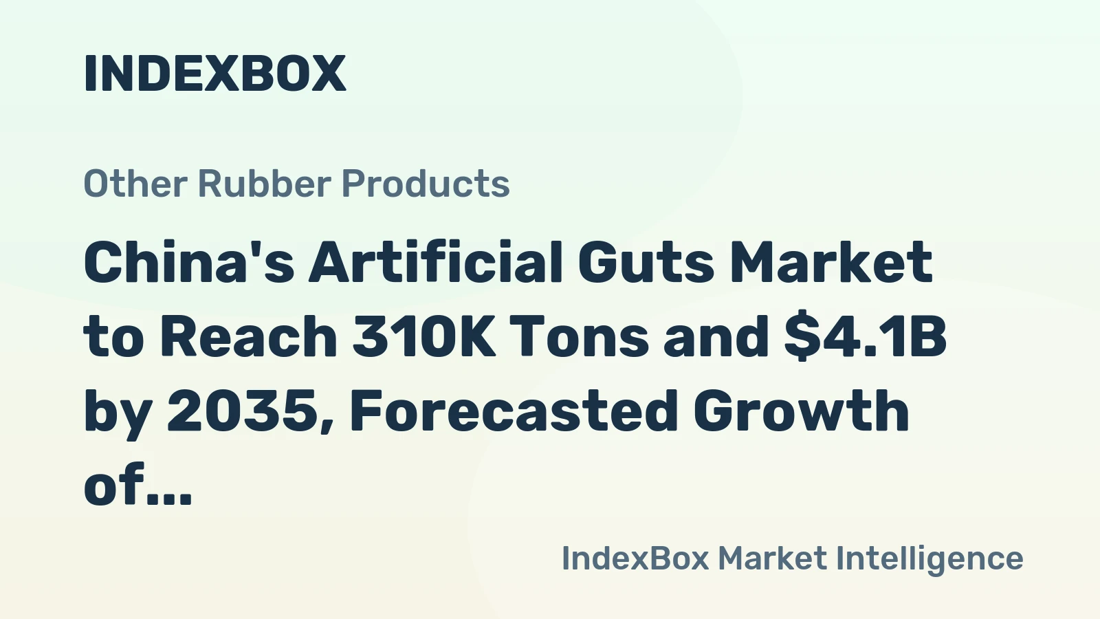China's Artificial Guts Market to Reach 310K Tons and $4.1B by 2035, Forecasted Growth of +0.1%