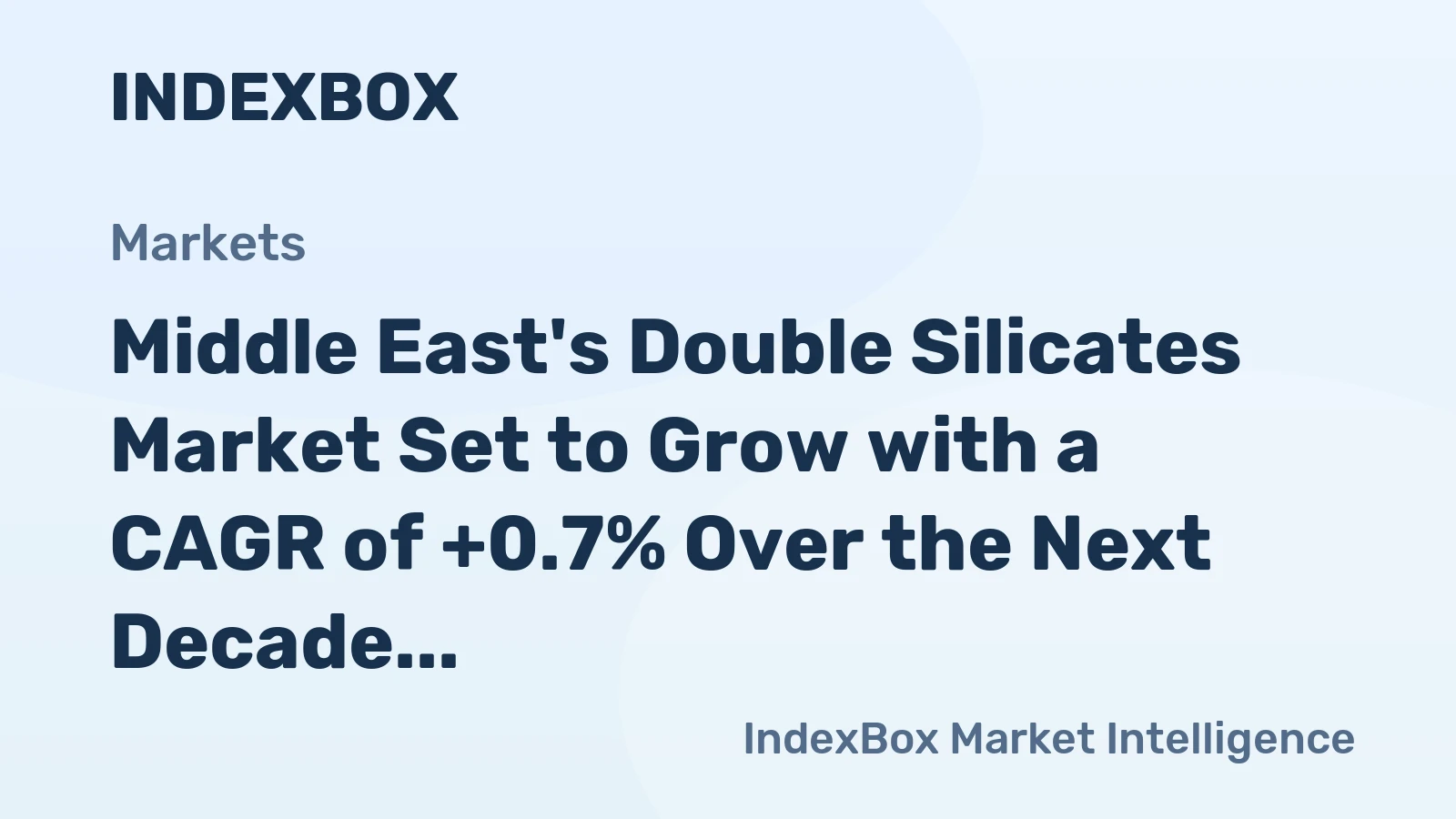 Middle East's Double Silicates Market Set to Grow with a CAGR of +0.7% Over the Next Decade