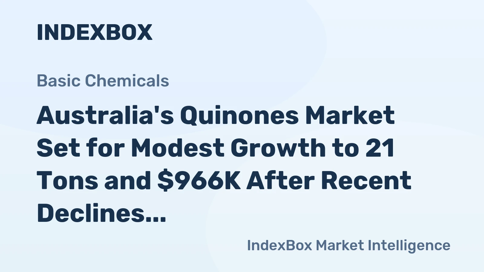 Australia's Quinones Market Set for Modest Growth to 21 Tons and $966K After Recent Declines