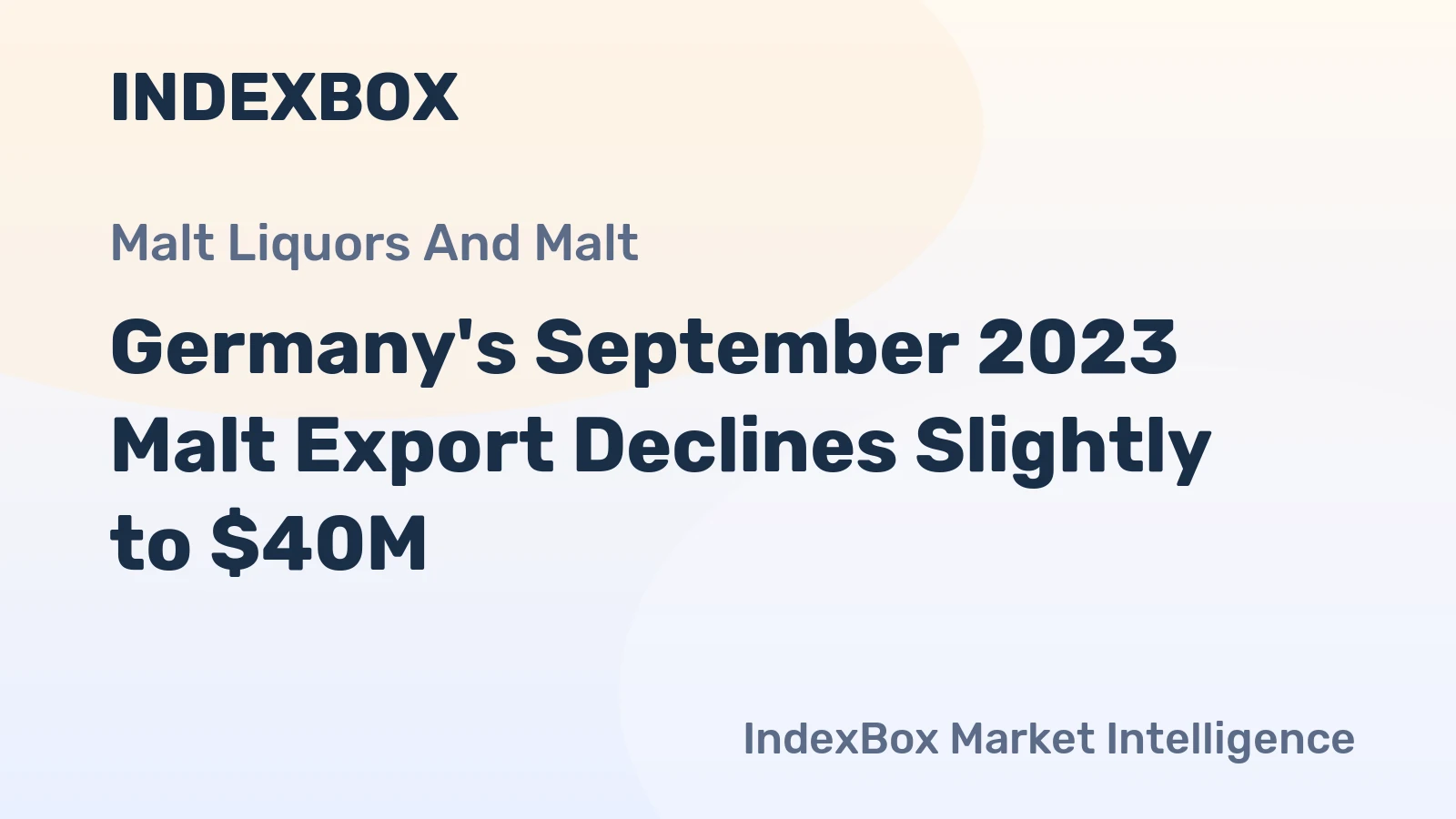 Germany's September 2023 Malt Export Declines Slightly to $40M