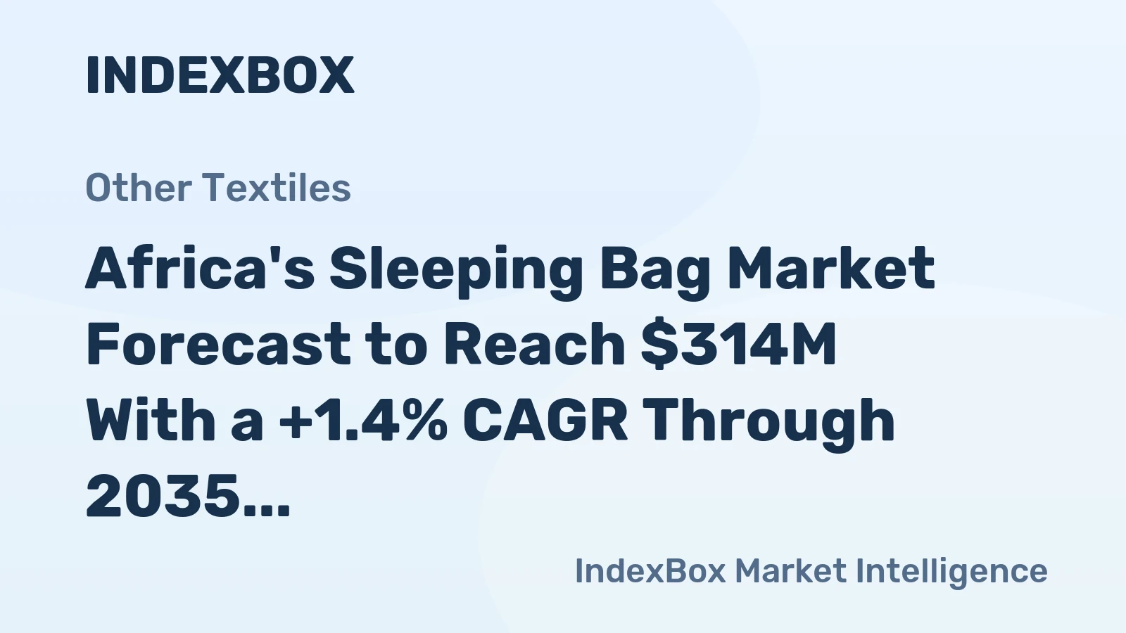 Africa's Sleeping Bag Market Forecast to Reach $314M With a +1.4% CAGR Through 2035