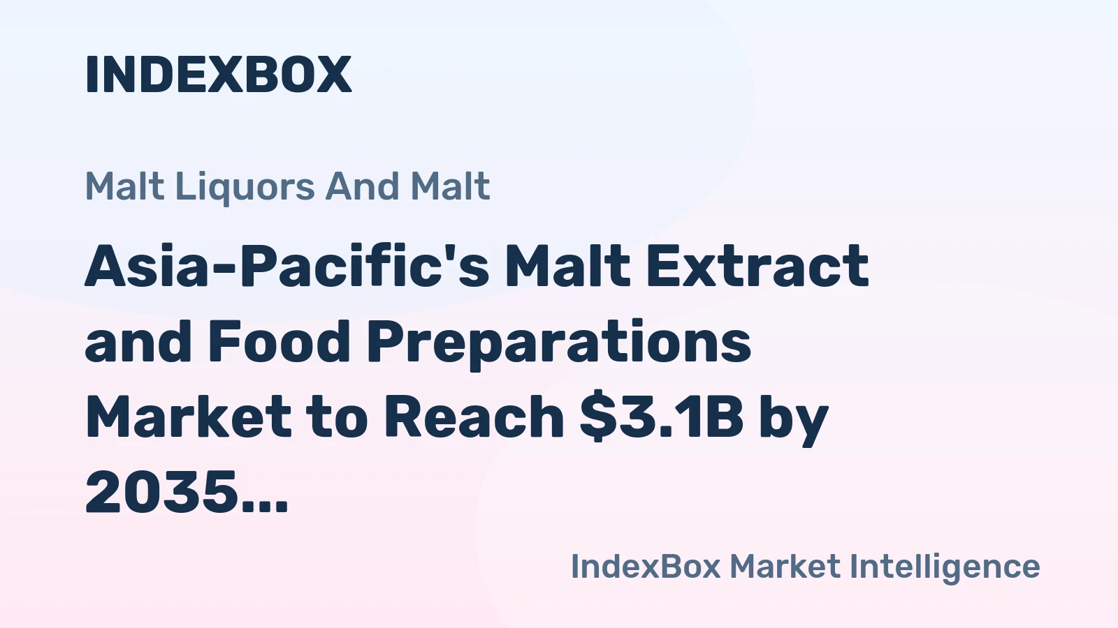 Asia-Pacific's Malt Extract and Food Preparations Market to Reach $3.1B by 2035 with +1.4% CAGR
