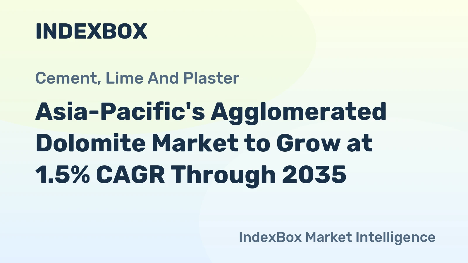 Asia-Pacific's Agglomerated Dolomite Market to Grow at 1.5% CAGR Through 2035
