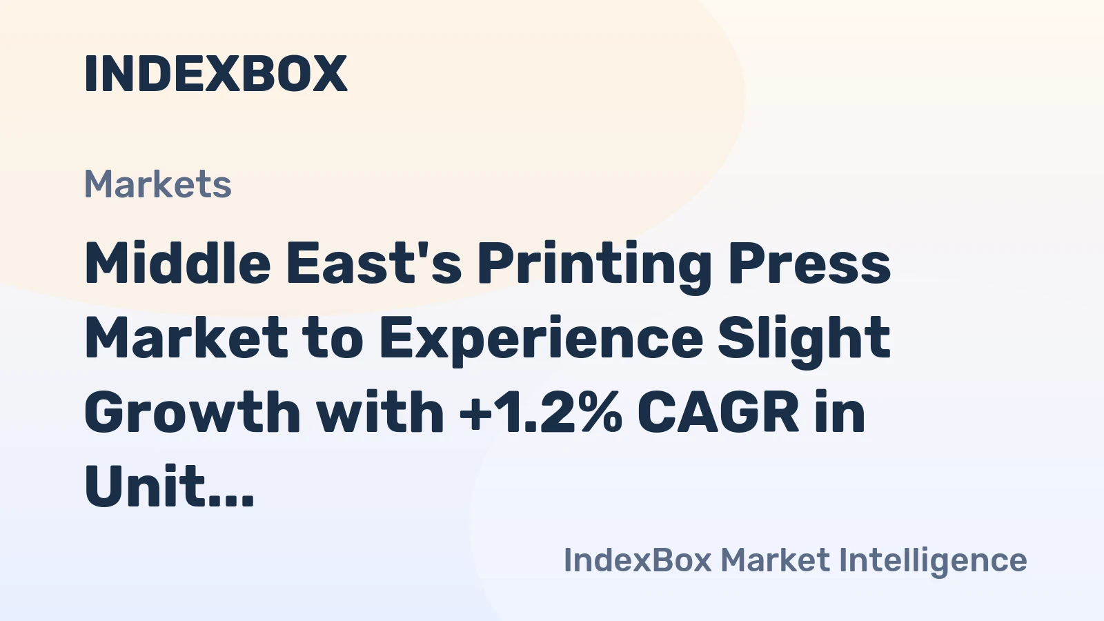 Middle East's Printing Press Market to Experience Slight Growth with +1.2% CAGR in Unit Sales through 2035