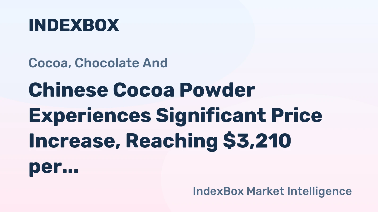 Chinese Cocoa Powder Experiences Significant Price Increase, Reaching $3,210 per Ton
