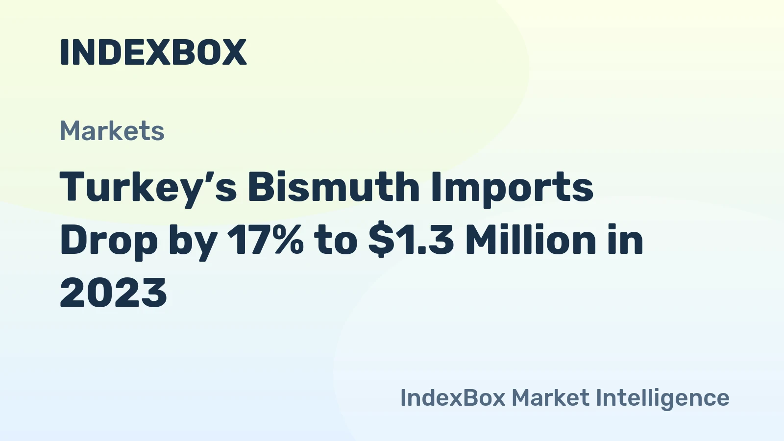 Turkey’s Bismuth Imports Drop by 17% to $1.3 Million in 2023