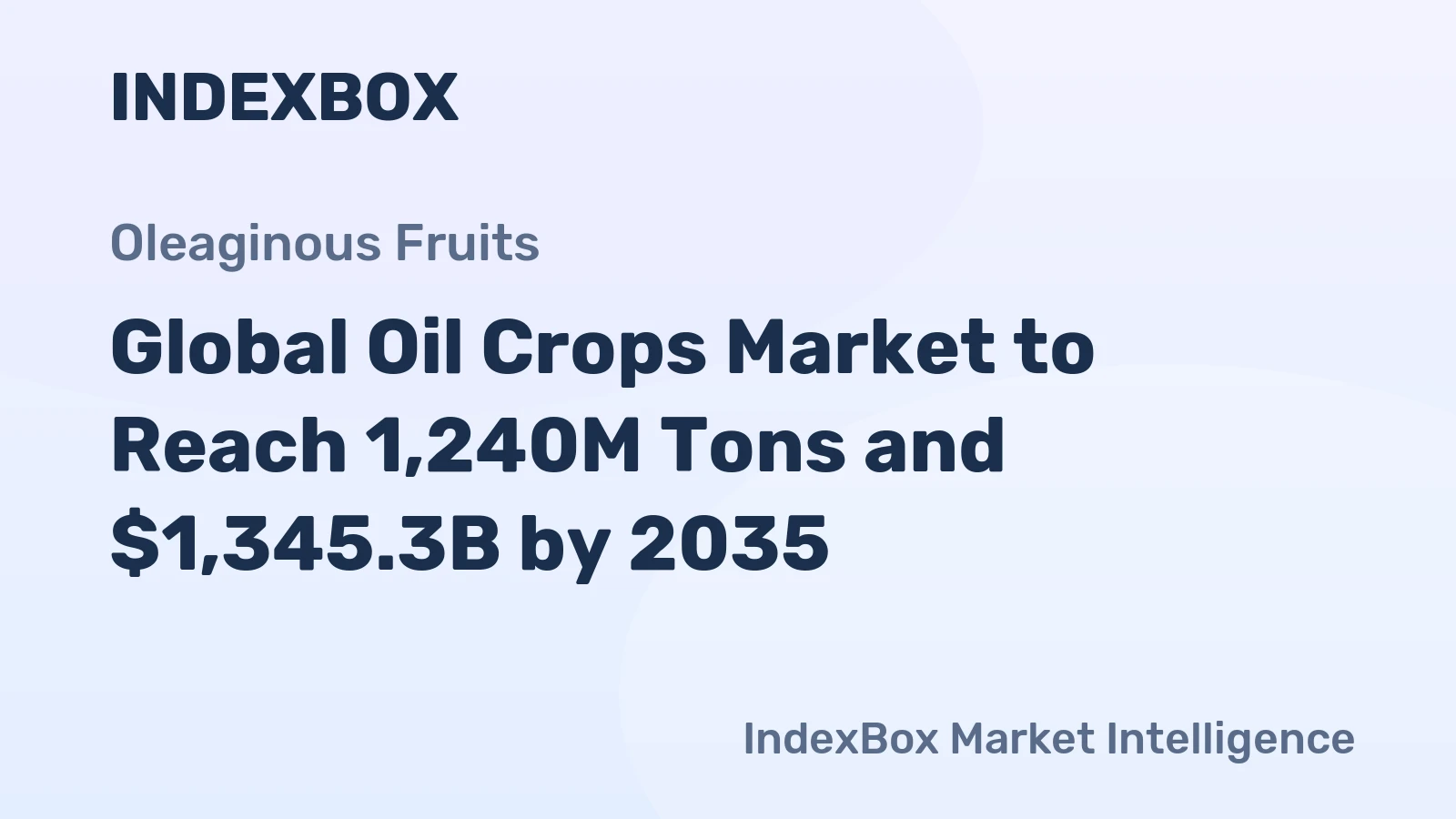 Global Oil Crops Market to Reach 1,240M Tons and $1,345.3B by 2035