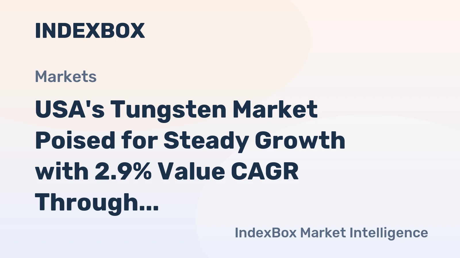 USA's Tungsten Market Poised for Steady Growth with 2.9% Value CAGR Through 2035