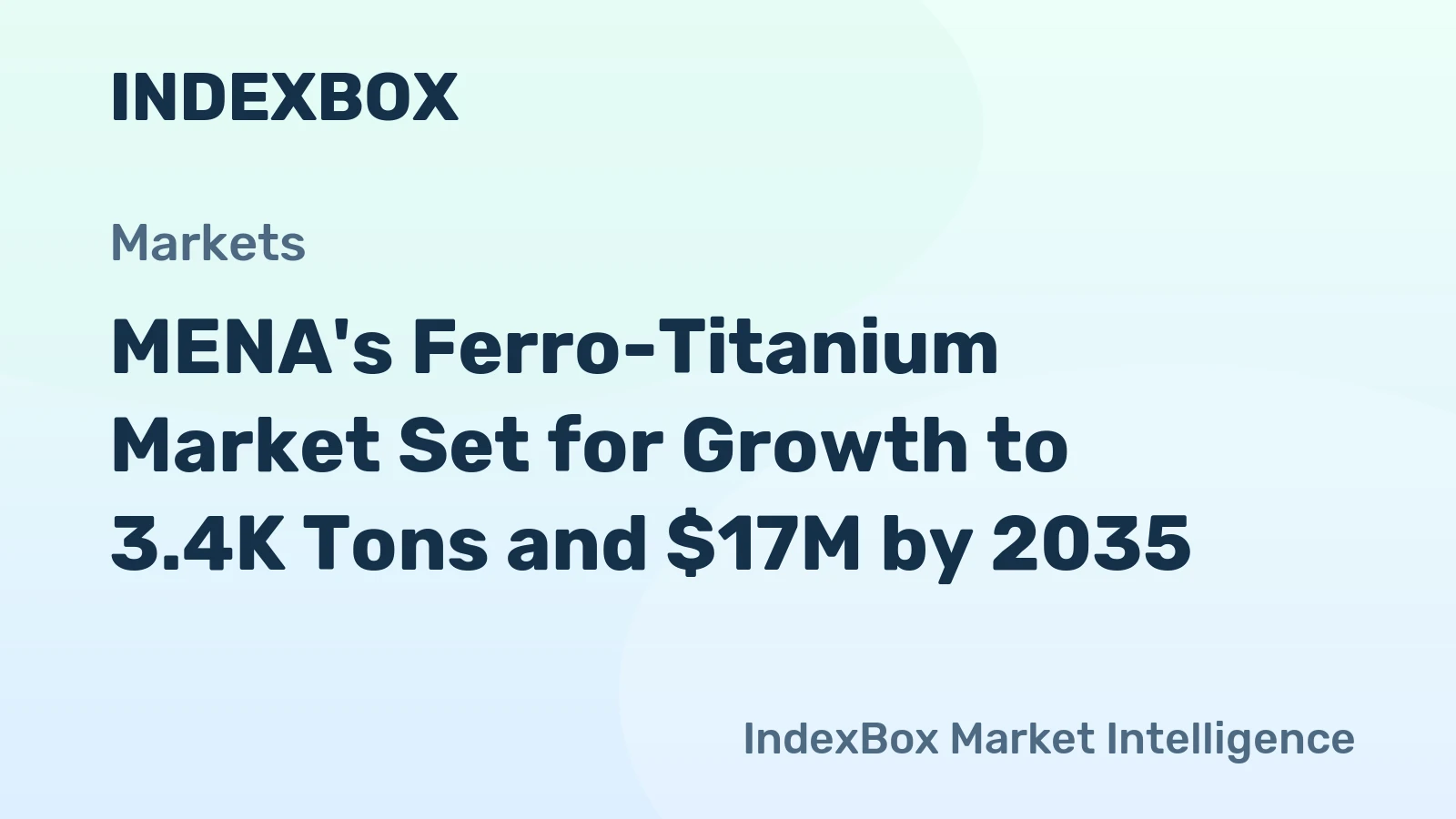 MENA's Ferro-Titanium Market Set for Growth to 3.4K Tons and $17M by 2035