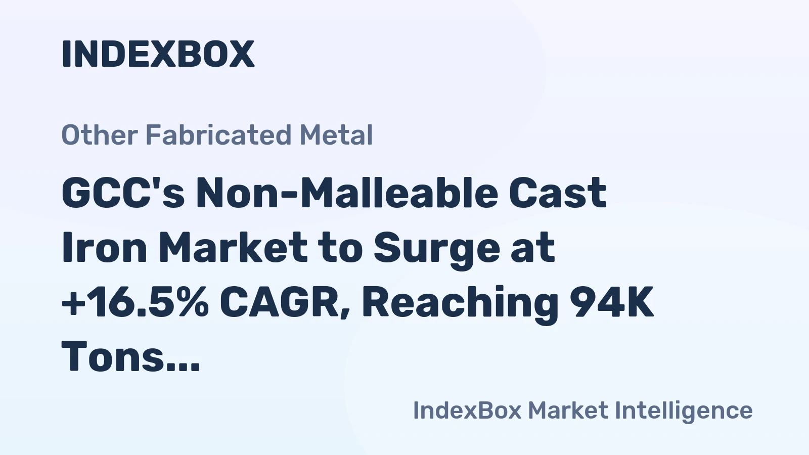 GCC's Non-Malleable Cast Iron Market to Surge at +16.5% CAGR, Reaching 94K Tons by 2035