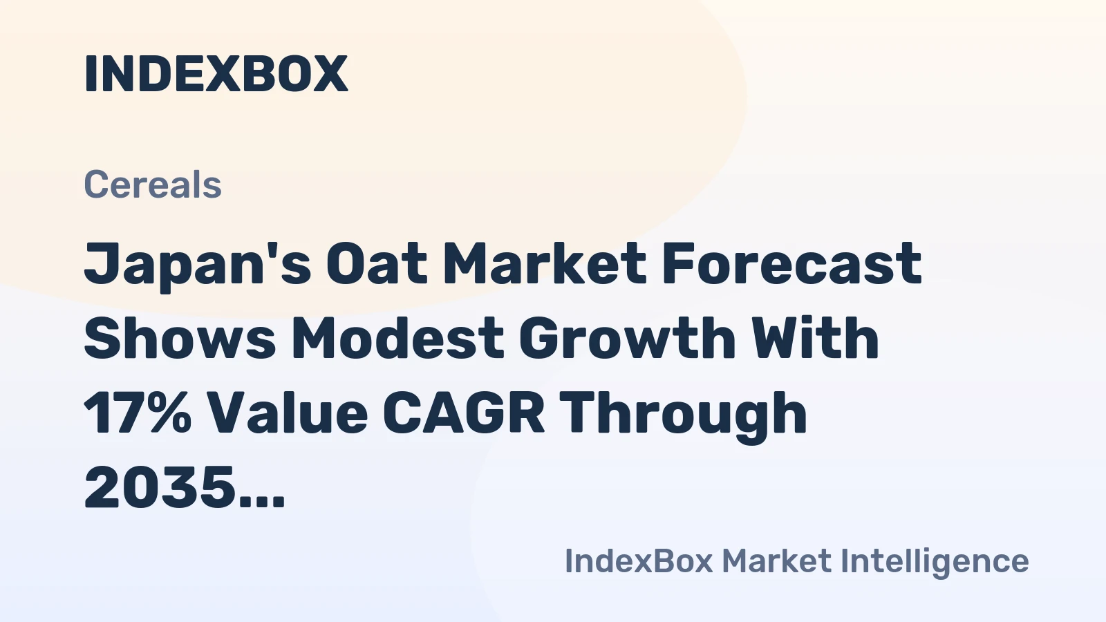 Japan's Oat Market Forecast Shows Modest Growth With 17% Value CAGR Through 2035