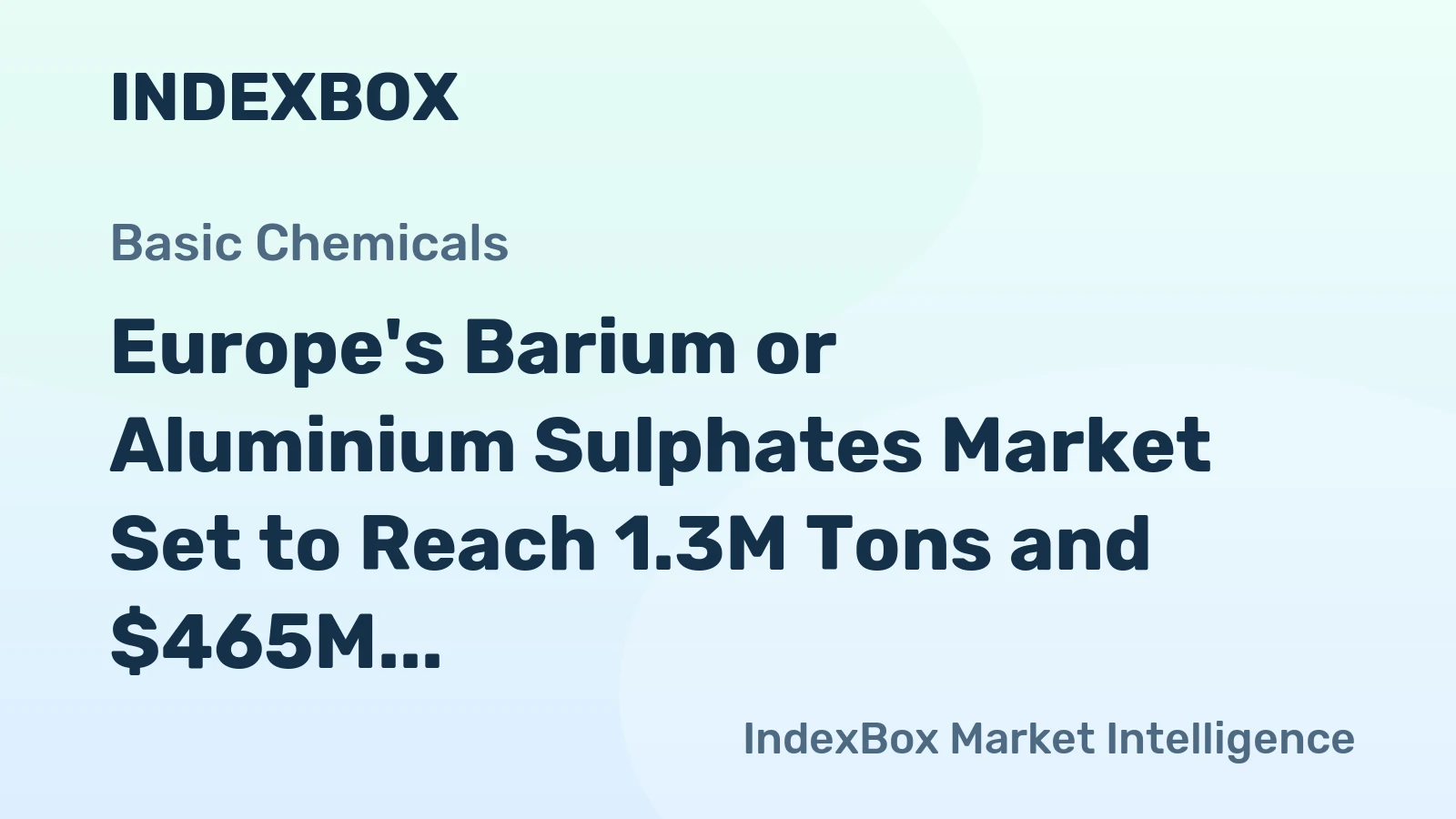 Europe's Barium or Aluminium Sulphates Market Set to Reach 1.3M Tons and $465M by 2035 Despite Recent Contraction