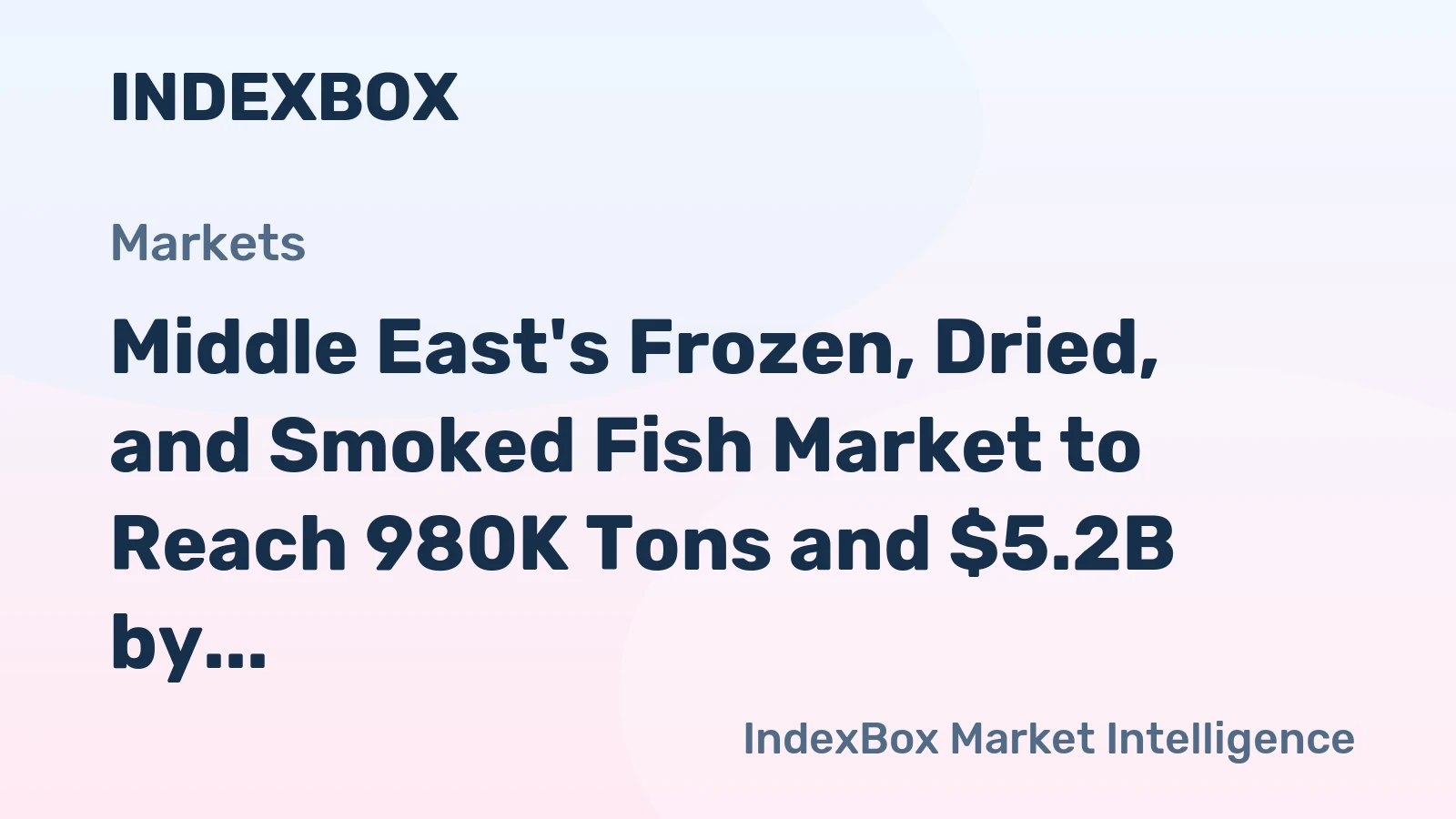 Middle East's Frozen, Dried, and Smoked Fish Market to Reach 980K Tons and $5.2B by 2035