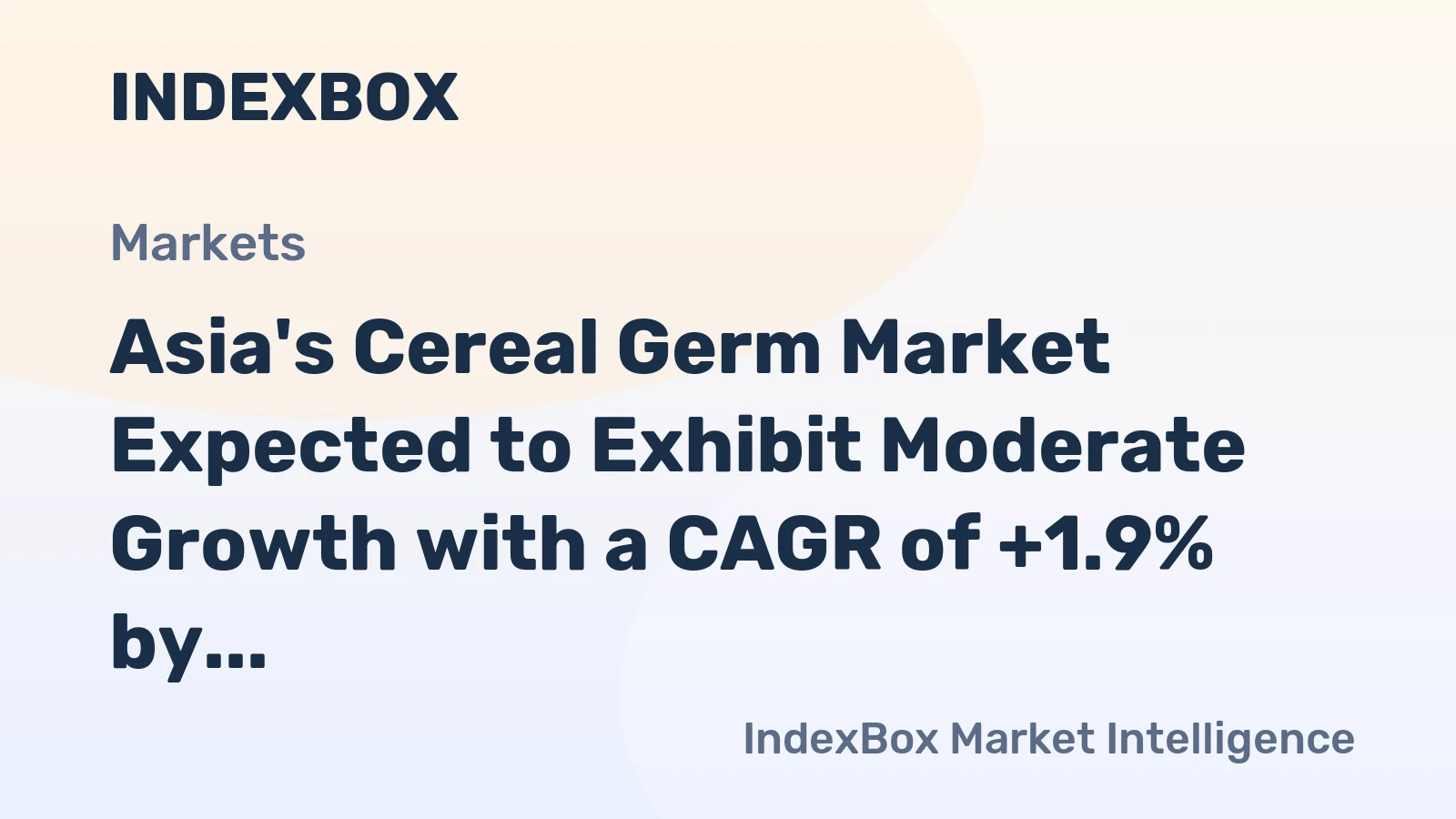 Asia's Cereal Germ Market Expected to Exhibit Moderate Growth with a CAGR of +1.9% by 2035