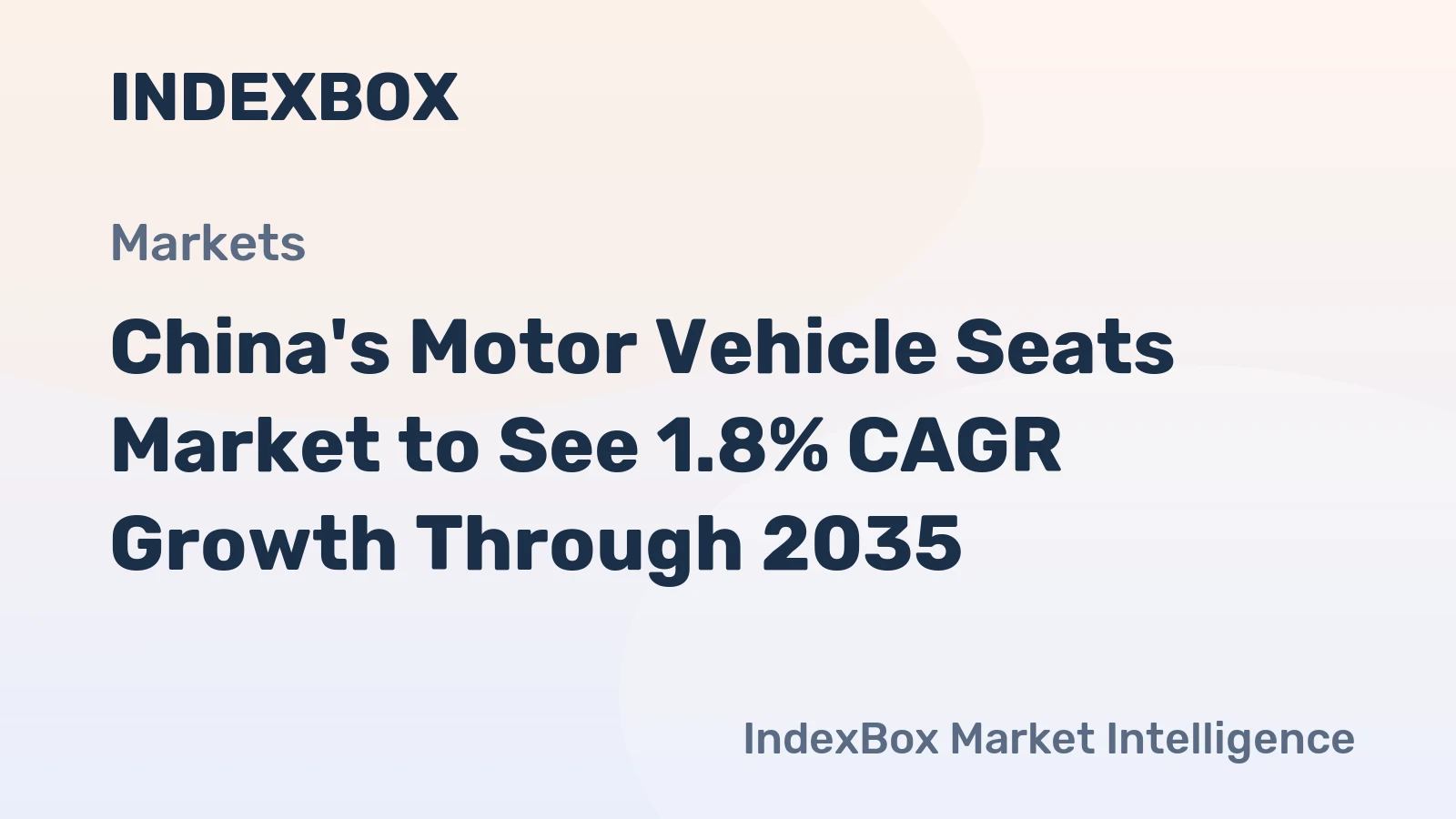 China's Motor Vehicle Seats Market to See 1.8% CAGR Growth Through 2035